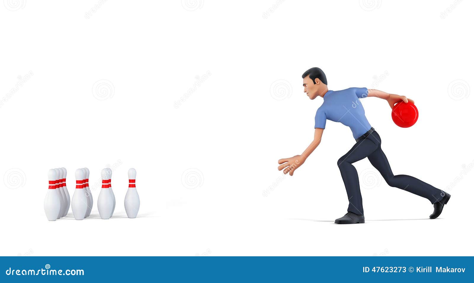 Man Playing Bowling Vector Illustration Cartoon Character ...