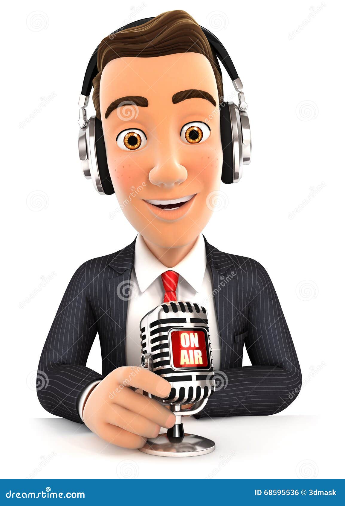 Radio Presenter - Cartoon People Character Isolated Illustration ...