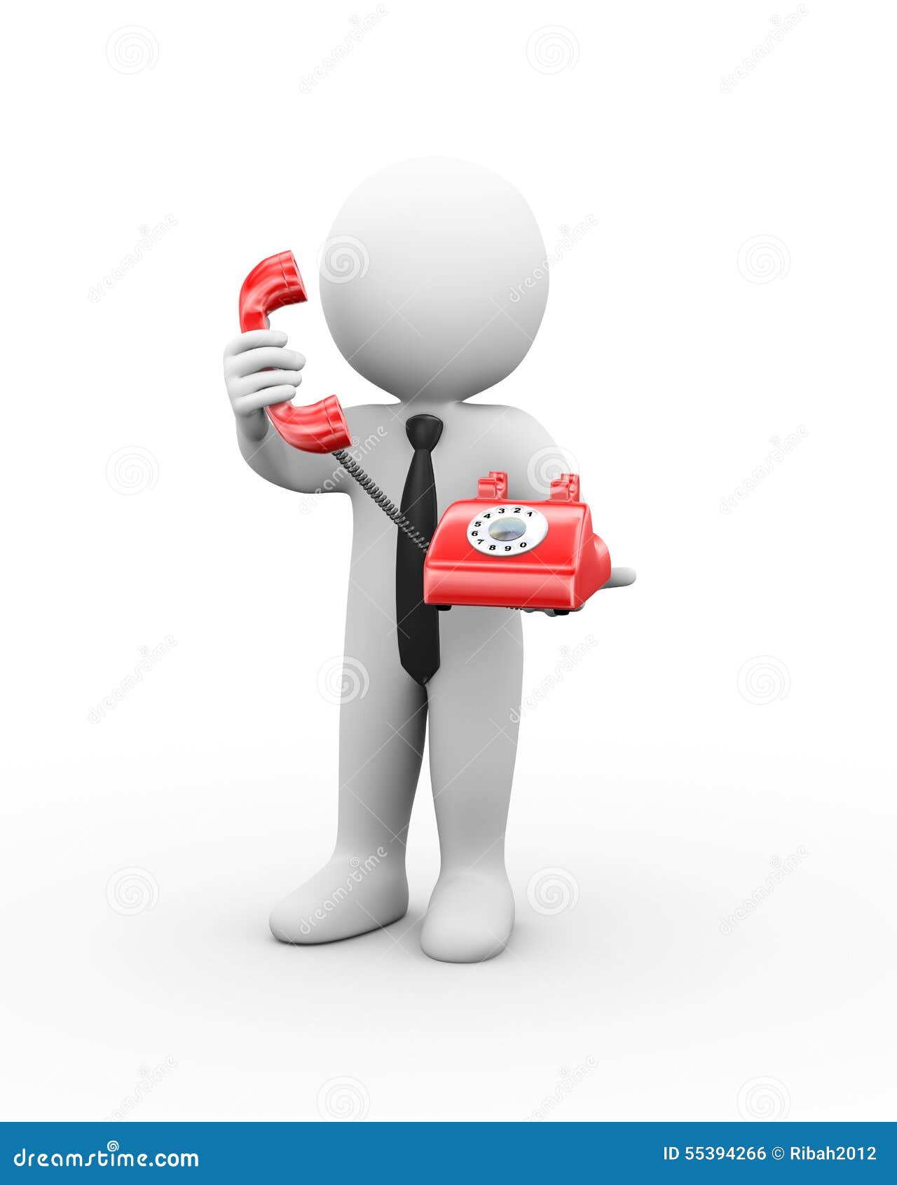 3d Businessman Receiving Phone Call Stock Illustration Image 55394266