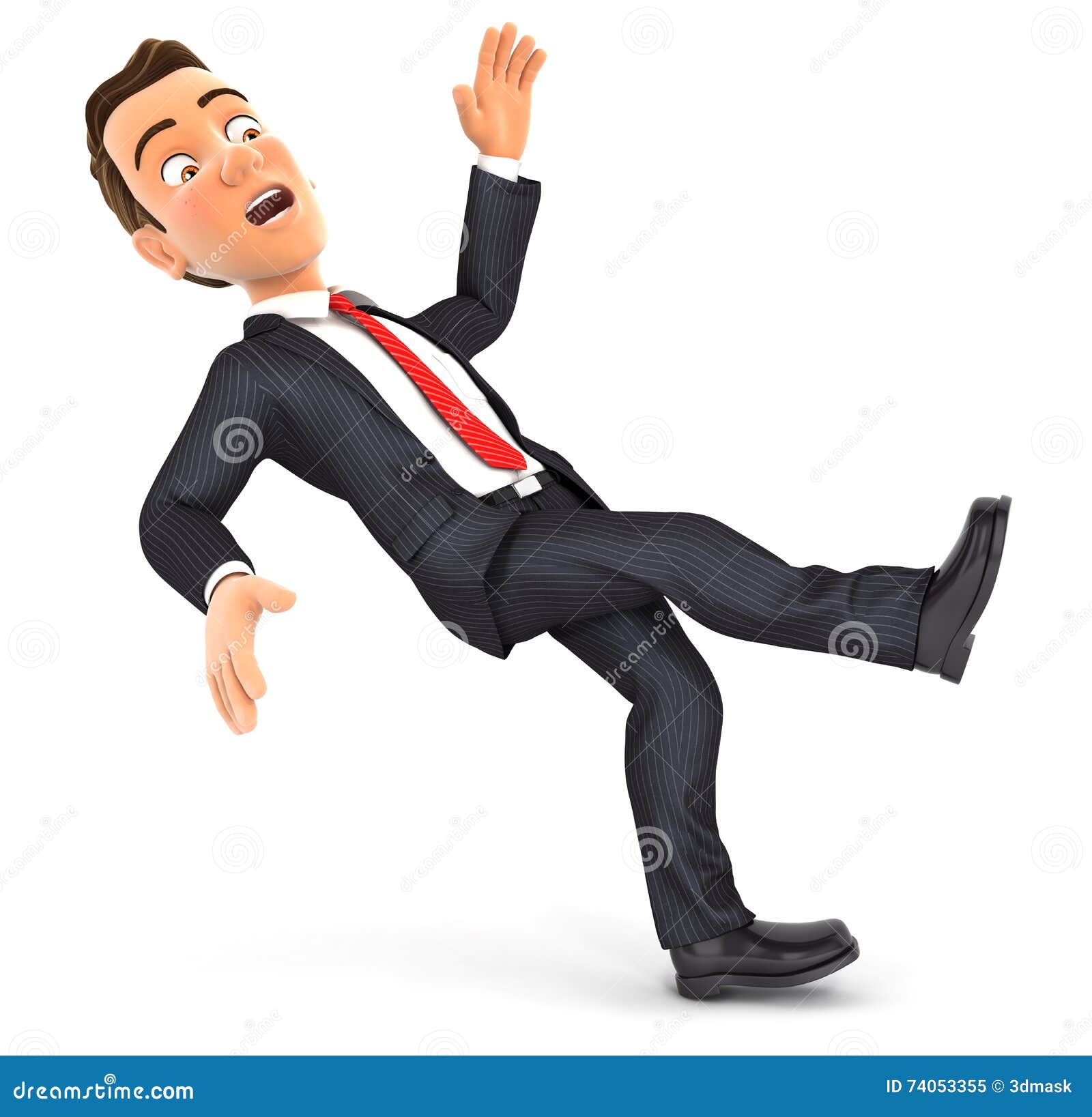 3d Man Slipping And Falling. Silhouette Of A Man Fallen Down. 3D Model ...