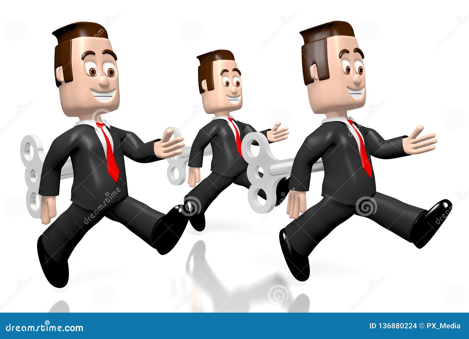3D Businessmen As Wind-up Toys Stock Illustration - Illustration of ...