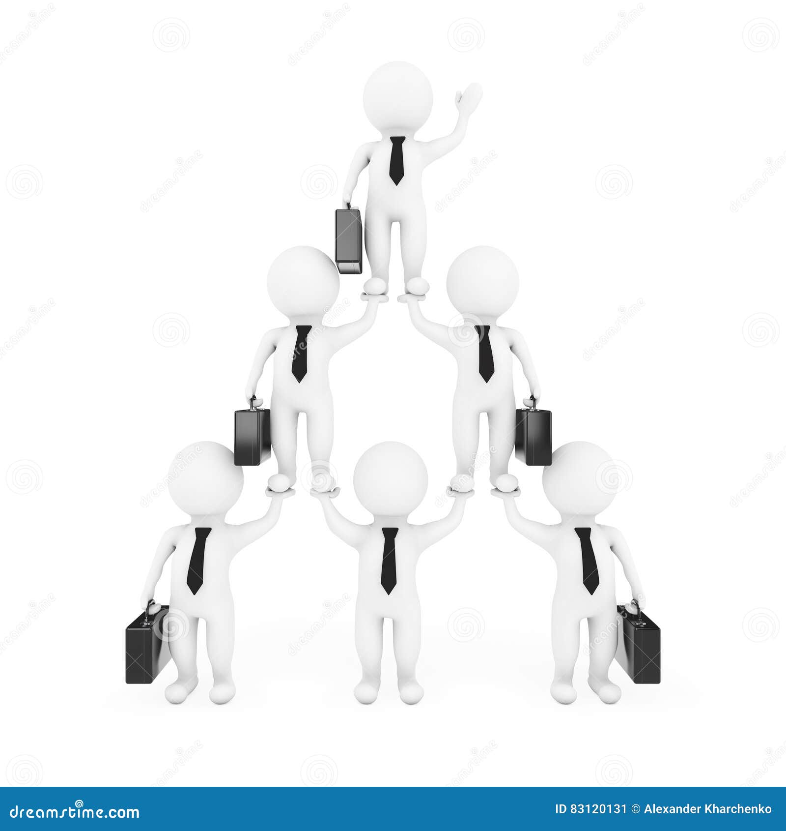 3d Character Pyramid Shows Hierarchy And Teamwork Royalty-Free Stock ...