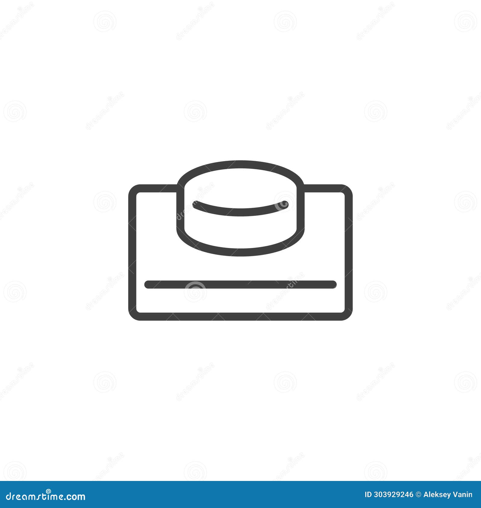 3D Button line icon stock vector. Illustration of square - 303929246