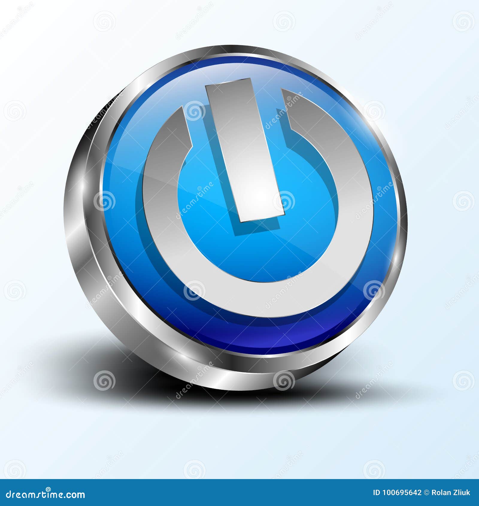 3D Button with Power Symbol Stock Vector - Illustration of graphic ...