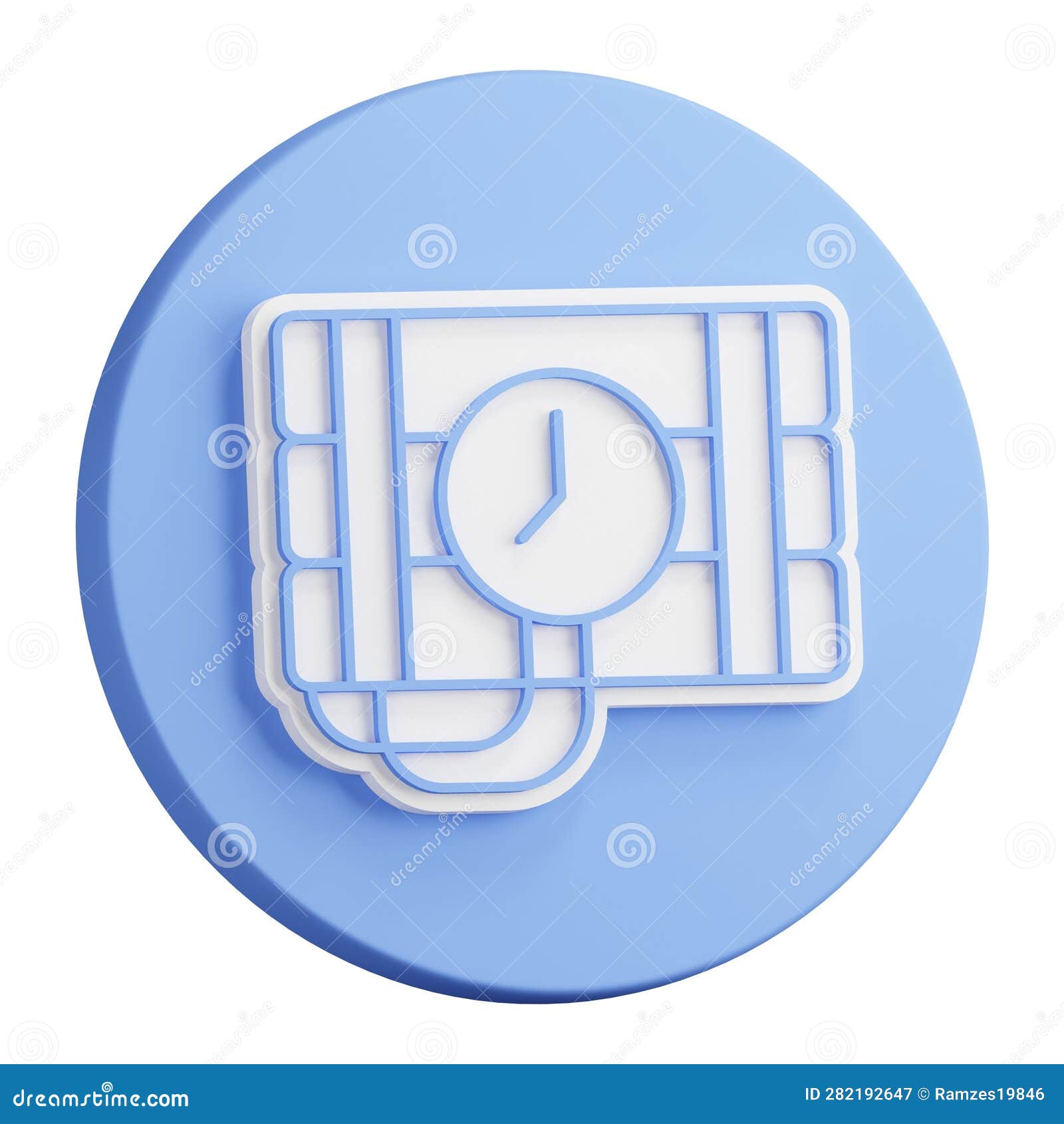 3D Button Rendering of Bunch of Dynamite Cylinders. Timer on with Clock ...