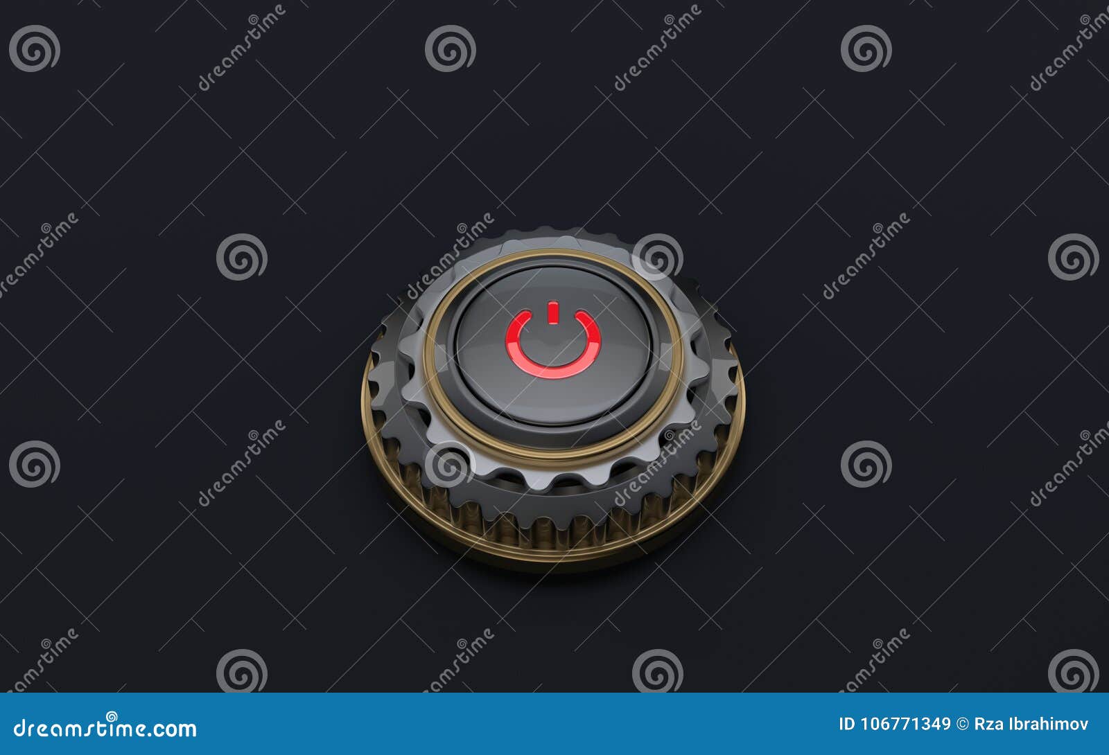 Button Start Stop Engine Decorated with Gears Stock Illustration ...
