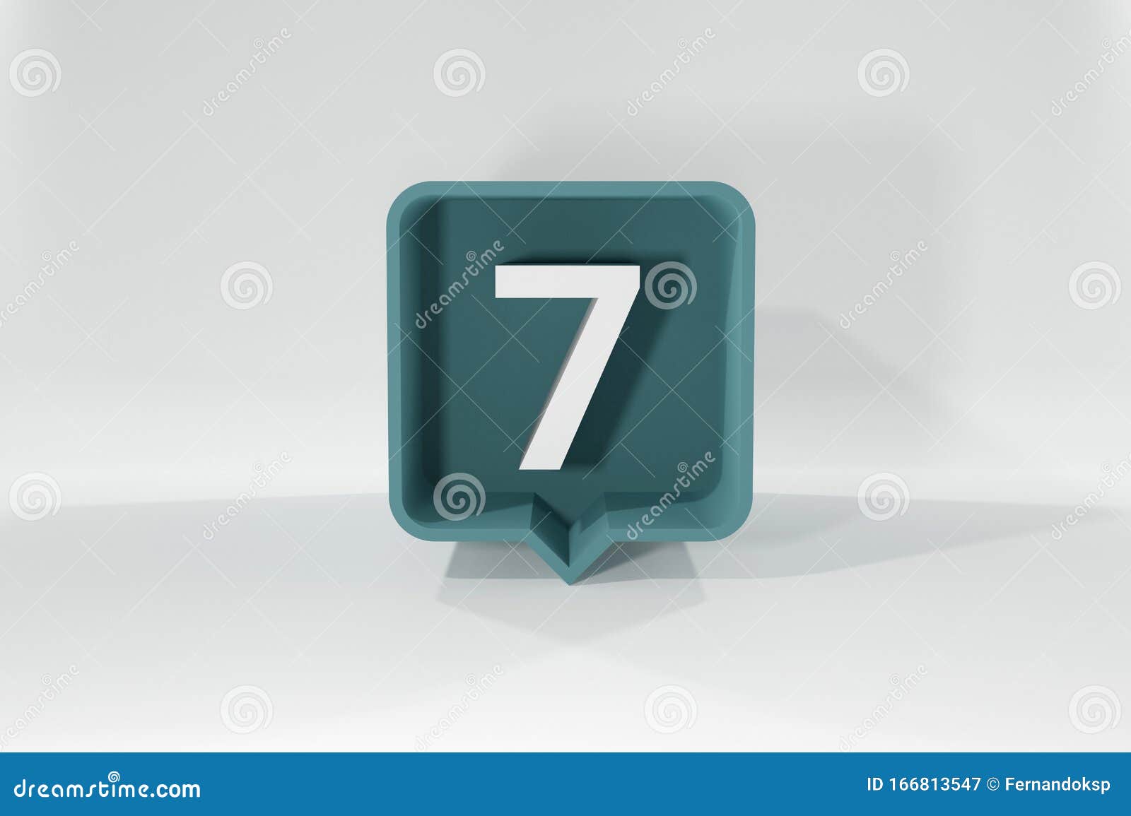 7 Number Balloon Icon. Speech Balloon 3d. Number Seven. 3D Illustration ...
