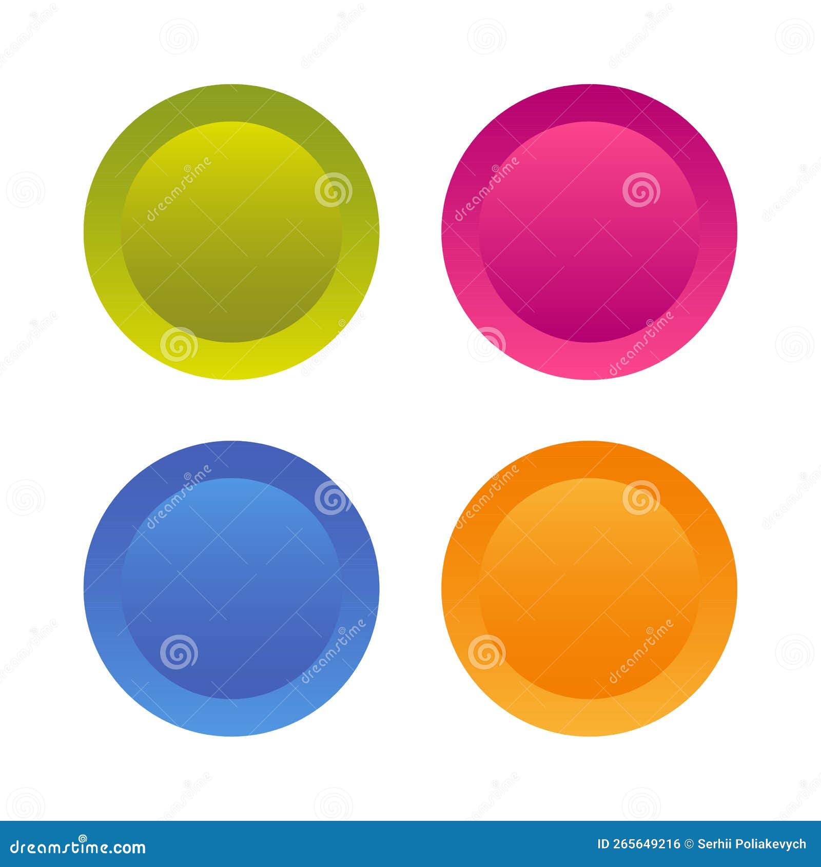 3d Buttons for Web Design. Round Frame Set. Vector Illustration Stock ...