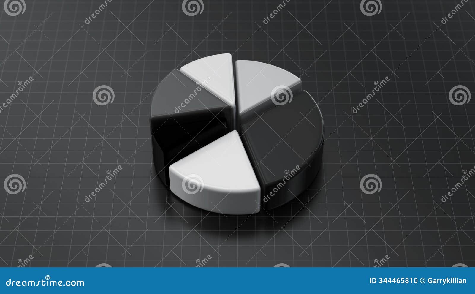 3D Bw Pie Chart with Colorful Segments. Information Graphic. Financial ...