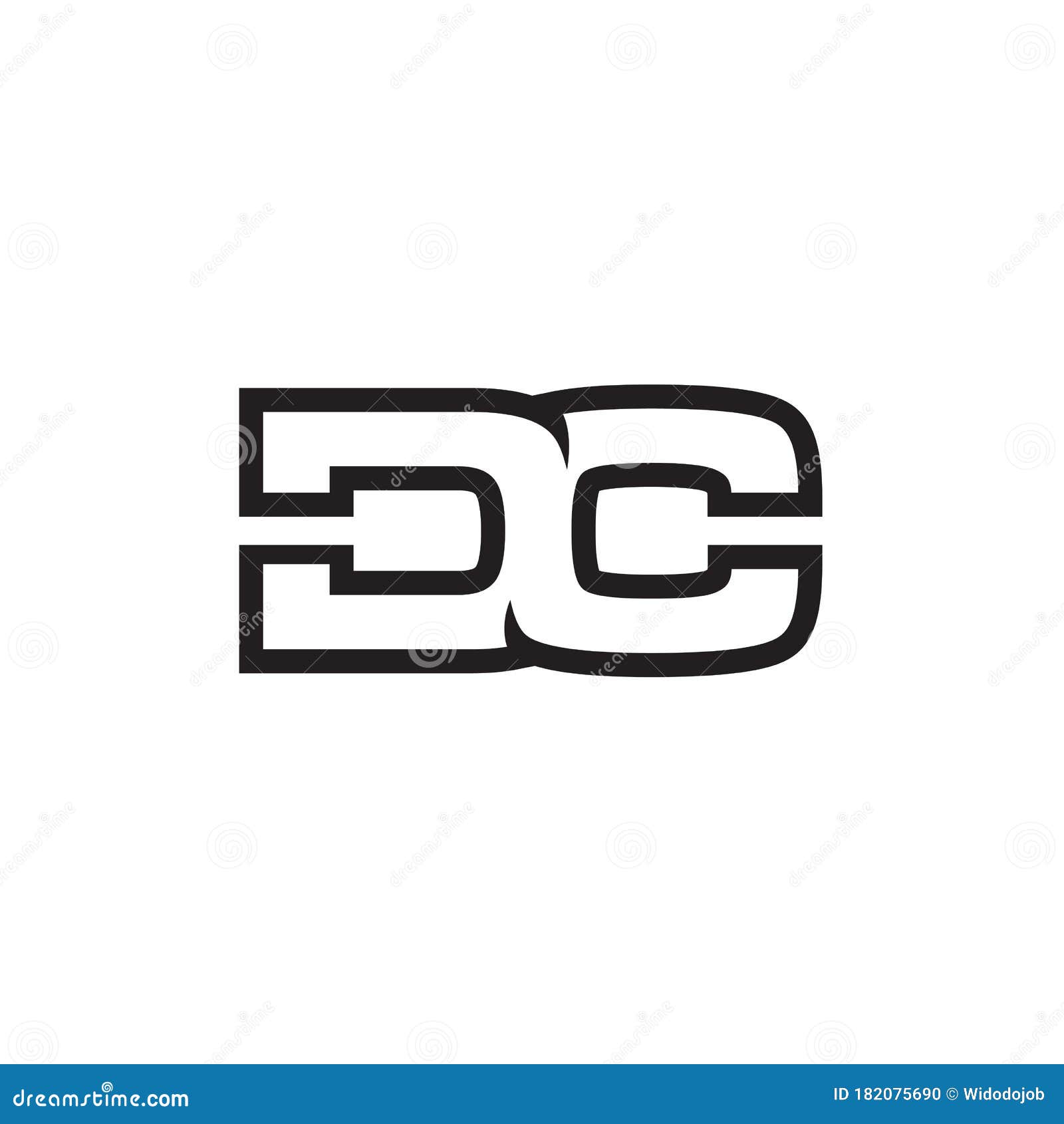 D C Initial Letter Lines Logo Design Vector Stock Vector - Illustration ...