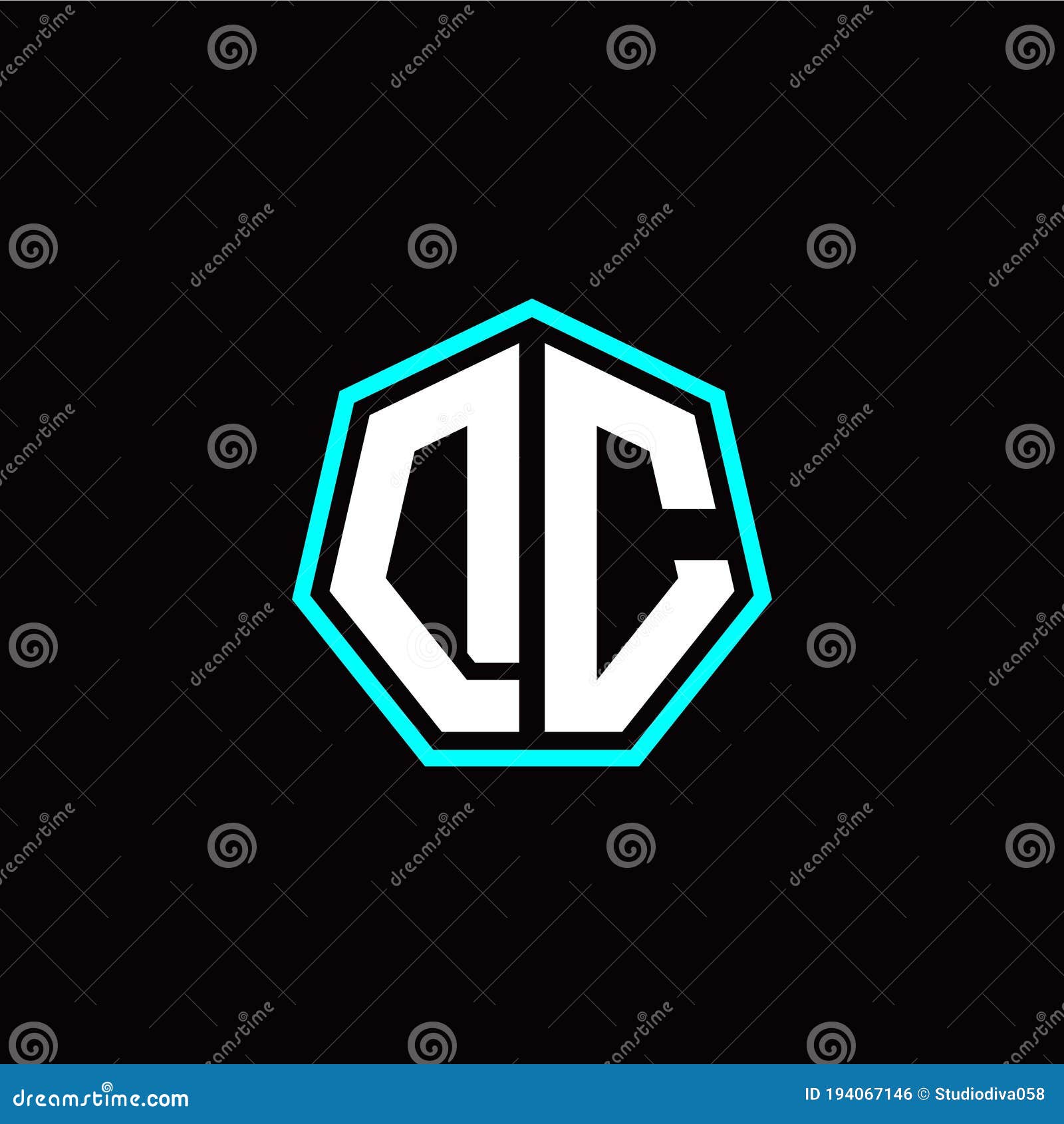 D C Initials Modern Polygon Logo Template Stock Vector - Illustration ...