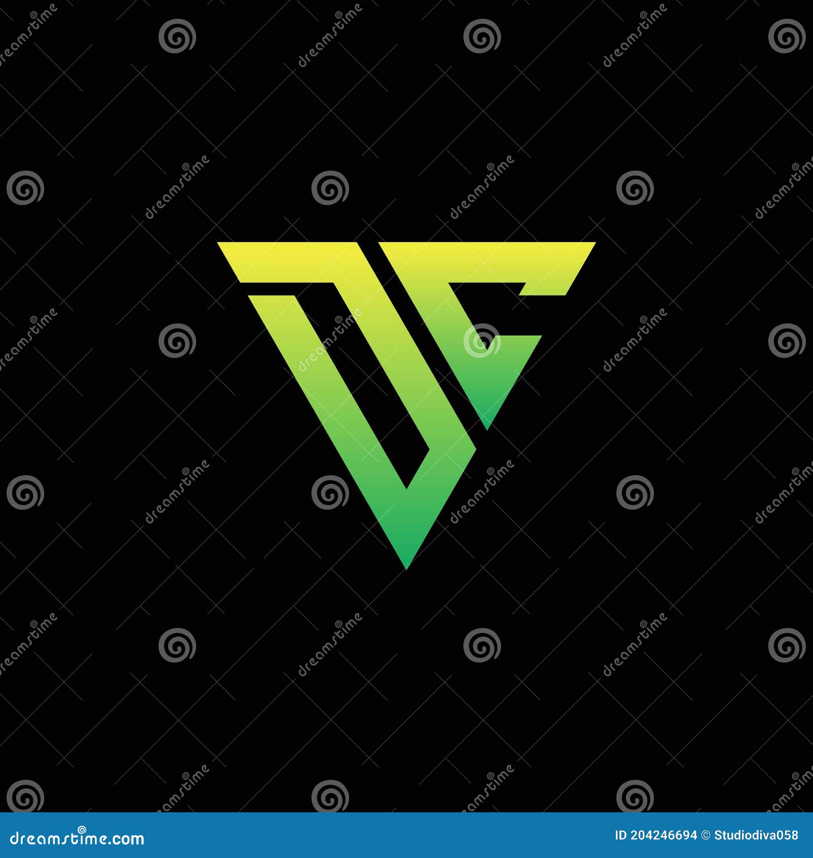 Initial Triangle Logo Monogram with Triangle Shape Stock Vector ...