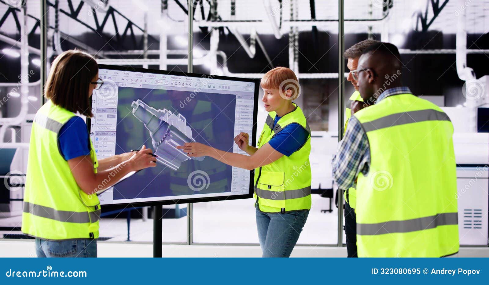 3D CAD Mechanical Parts Render on Computer Stock Image - Image of ...