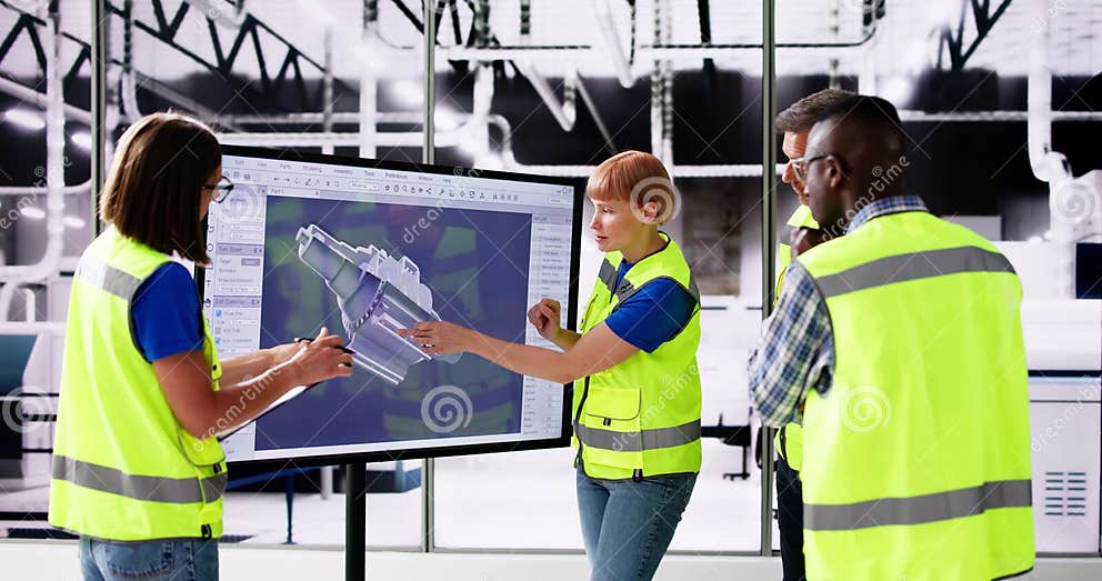 3D CAD Mechanical Parts Render on Computer Stock Image - Image of ...