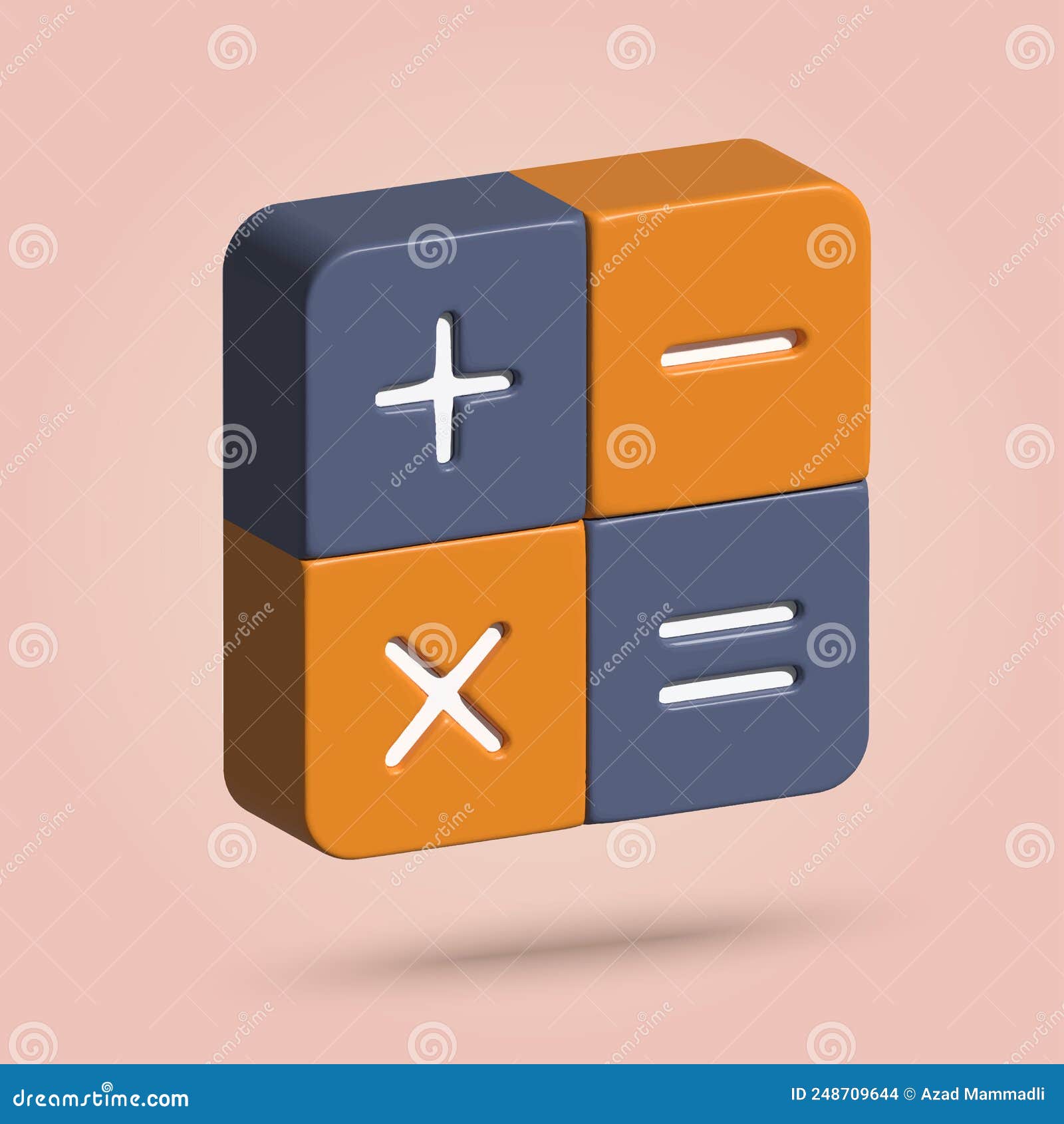3d Calculator Icon Symbol. Vector Stock Vector - Illustration of sign ...
