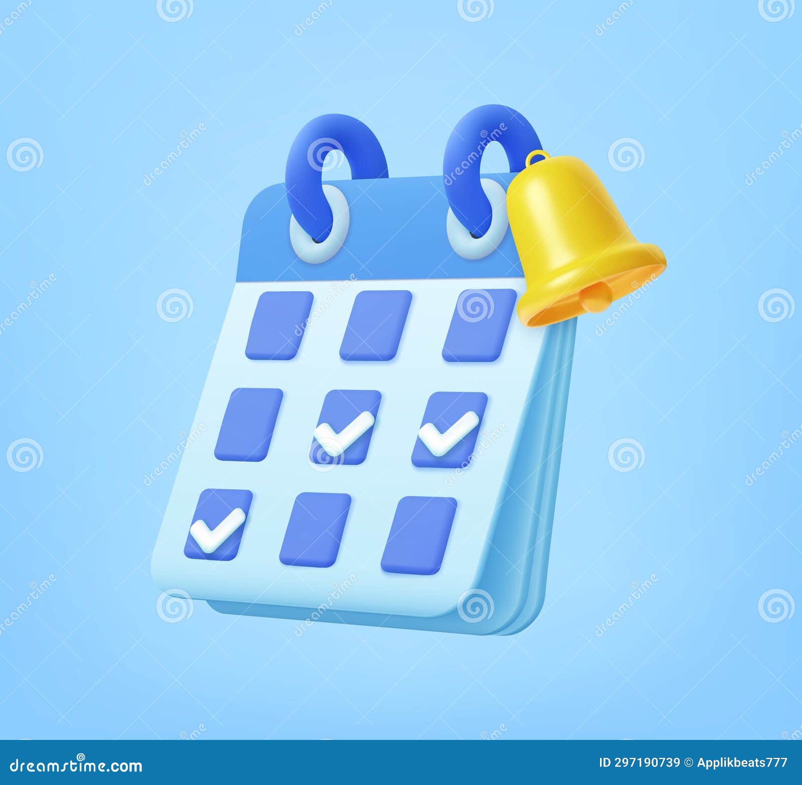 3D Calendar with Check Mark Stock Vector - Illustration of sign, tick ...