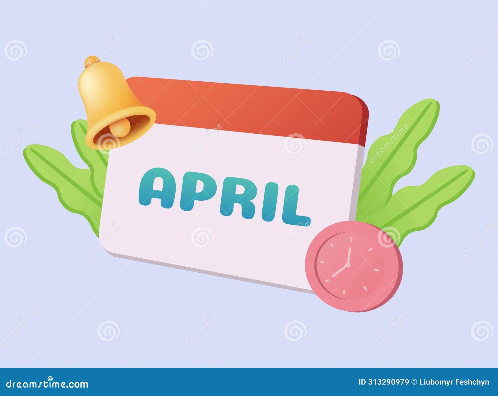 3d Calendar Icon. April. daily Schedule Planner. Calendar Events Plan ...