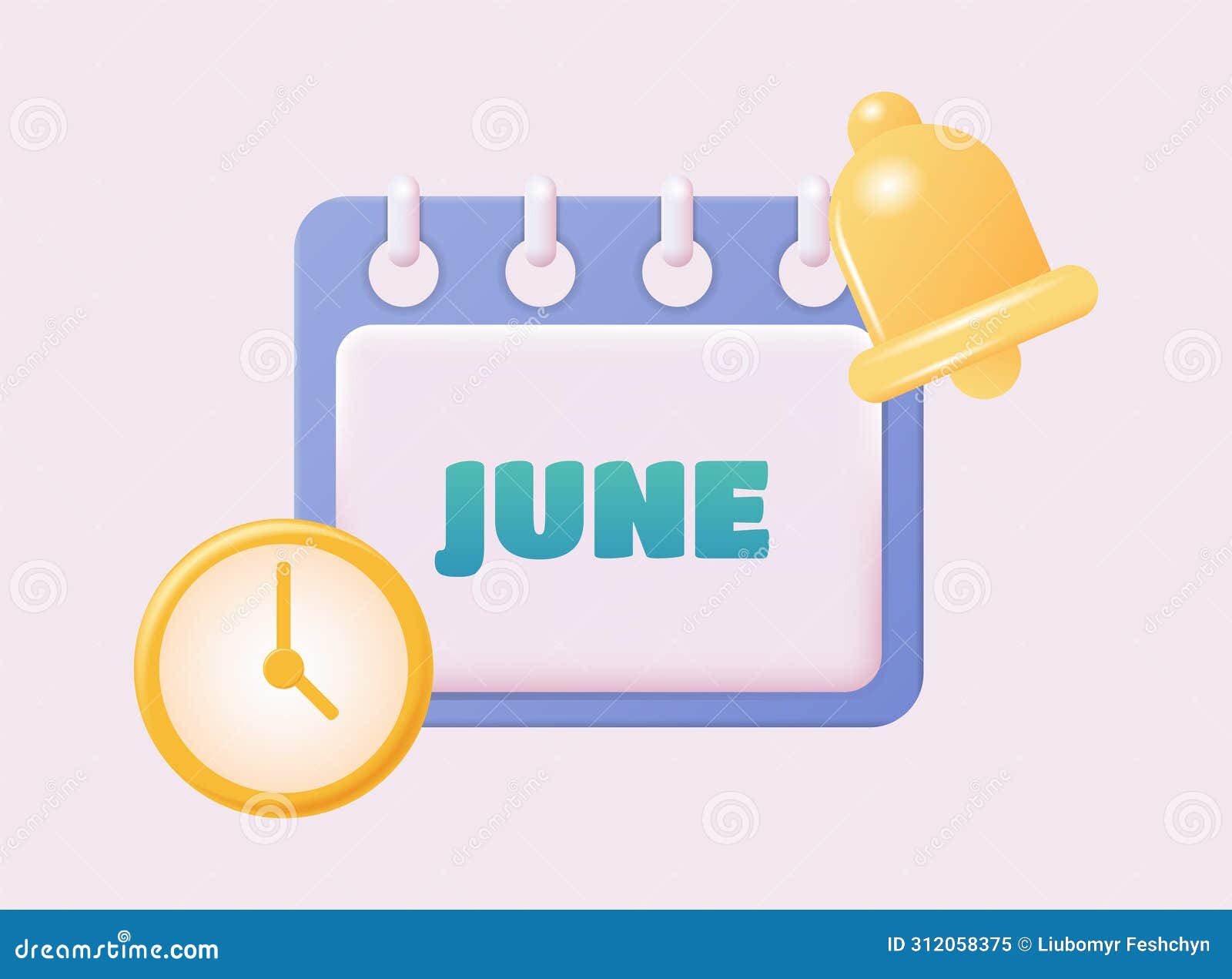 3d Calendar Icon. June. daily Schedule Planner. Calendar Events Plan ...