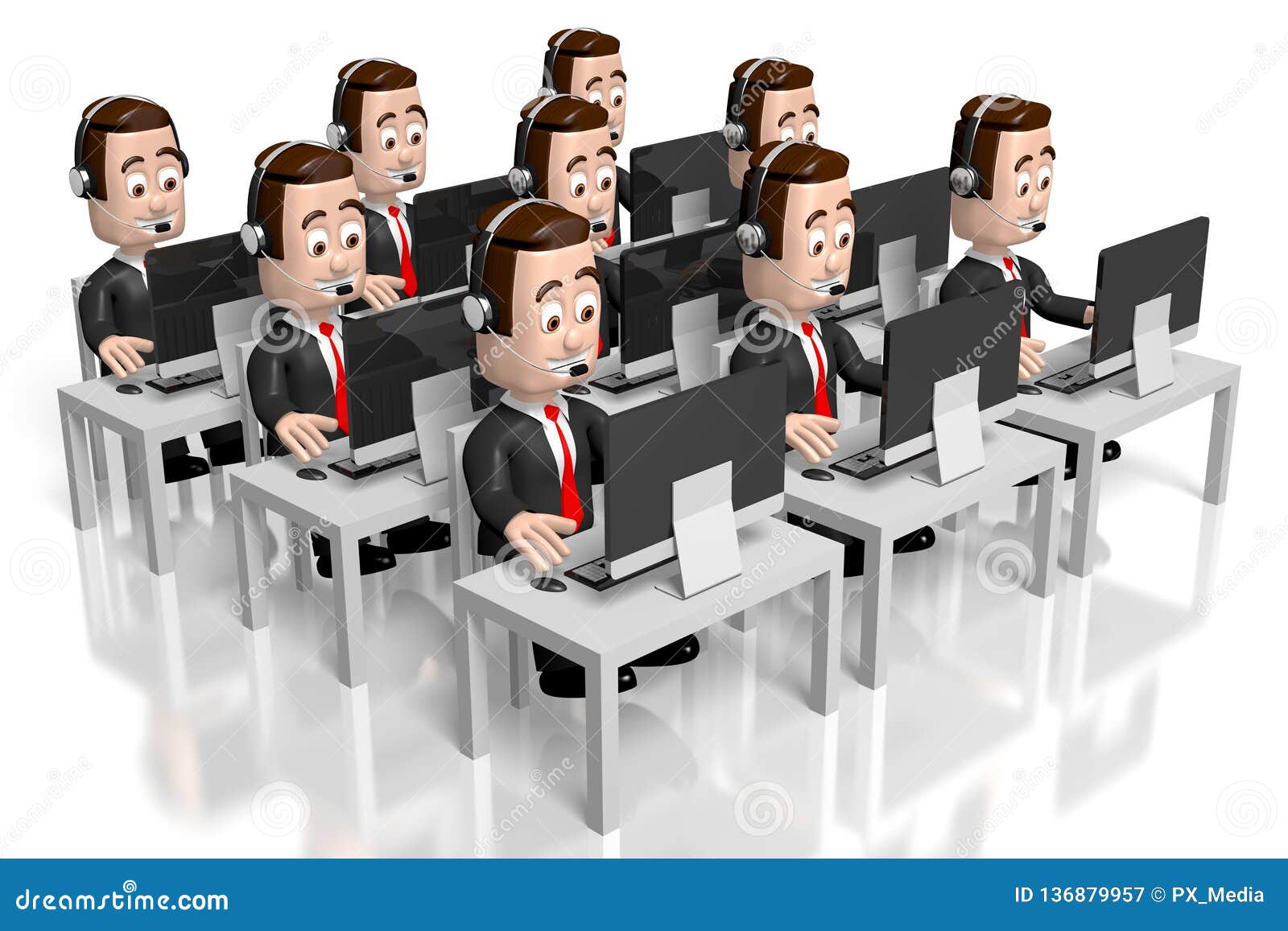 3D call center concept stock illustration. Illustration of customer ...
