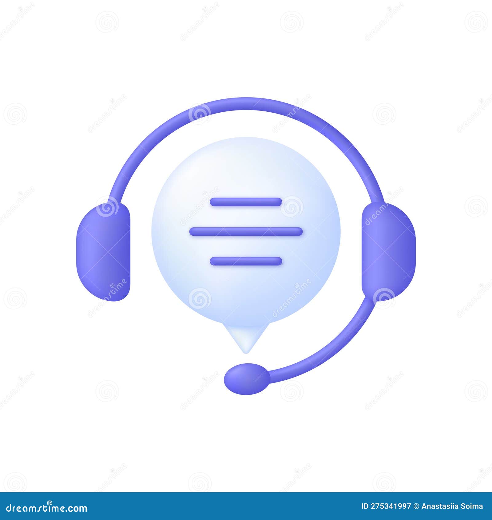 3D Call Center. Support Service Icon, Customer Consultation Hotline ...