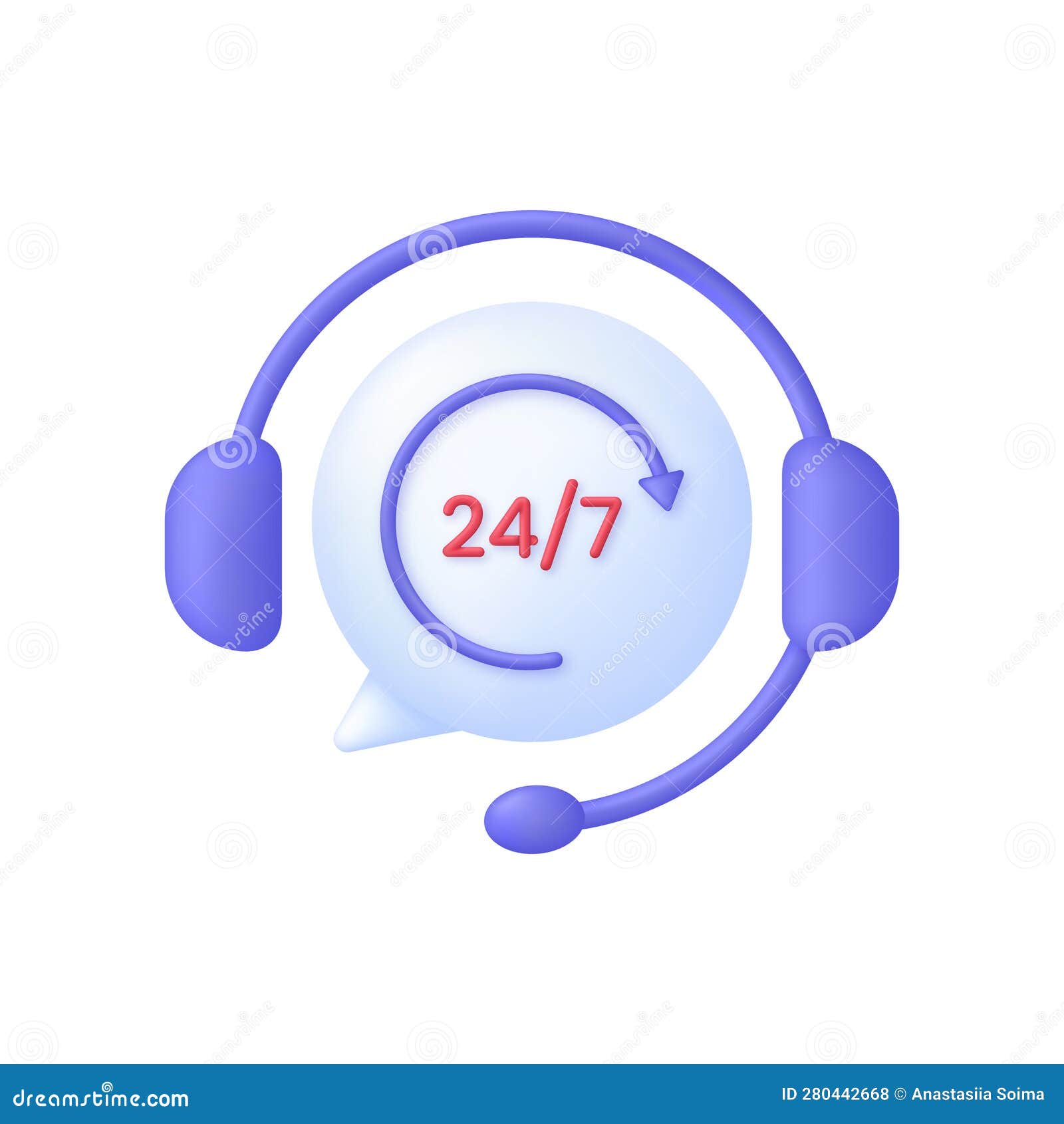 3D Call Center. Support Service Icon, Customer Consultation Hotline ...