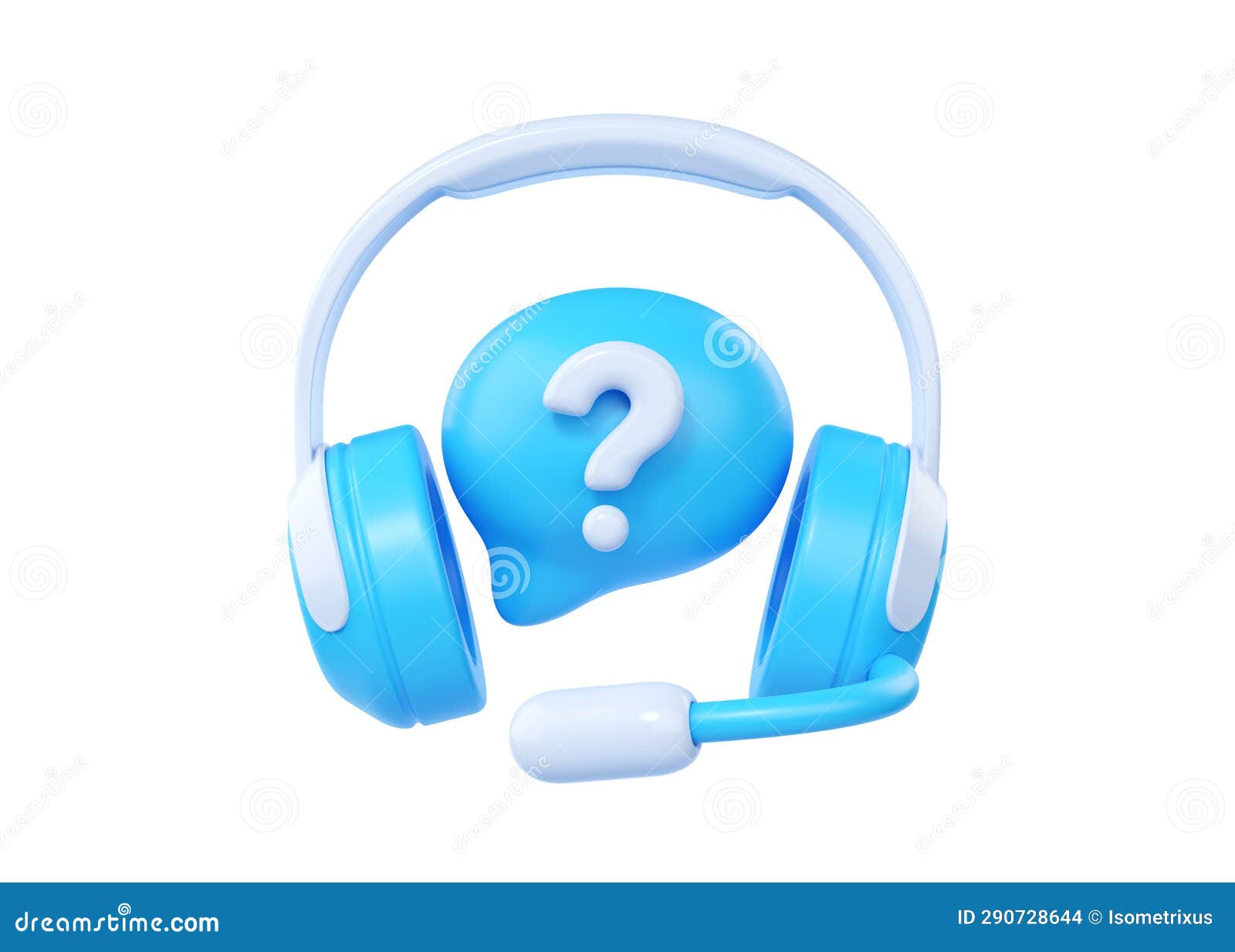 3d Call Center Support Service Icon, Headset with Microphone and ...