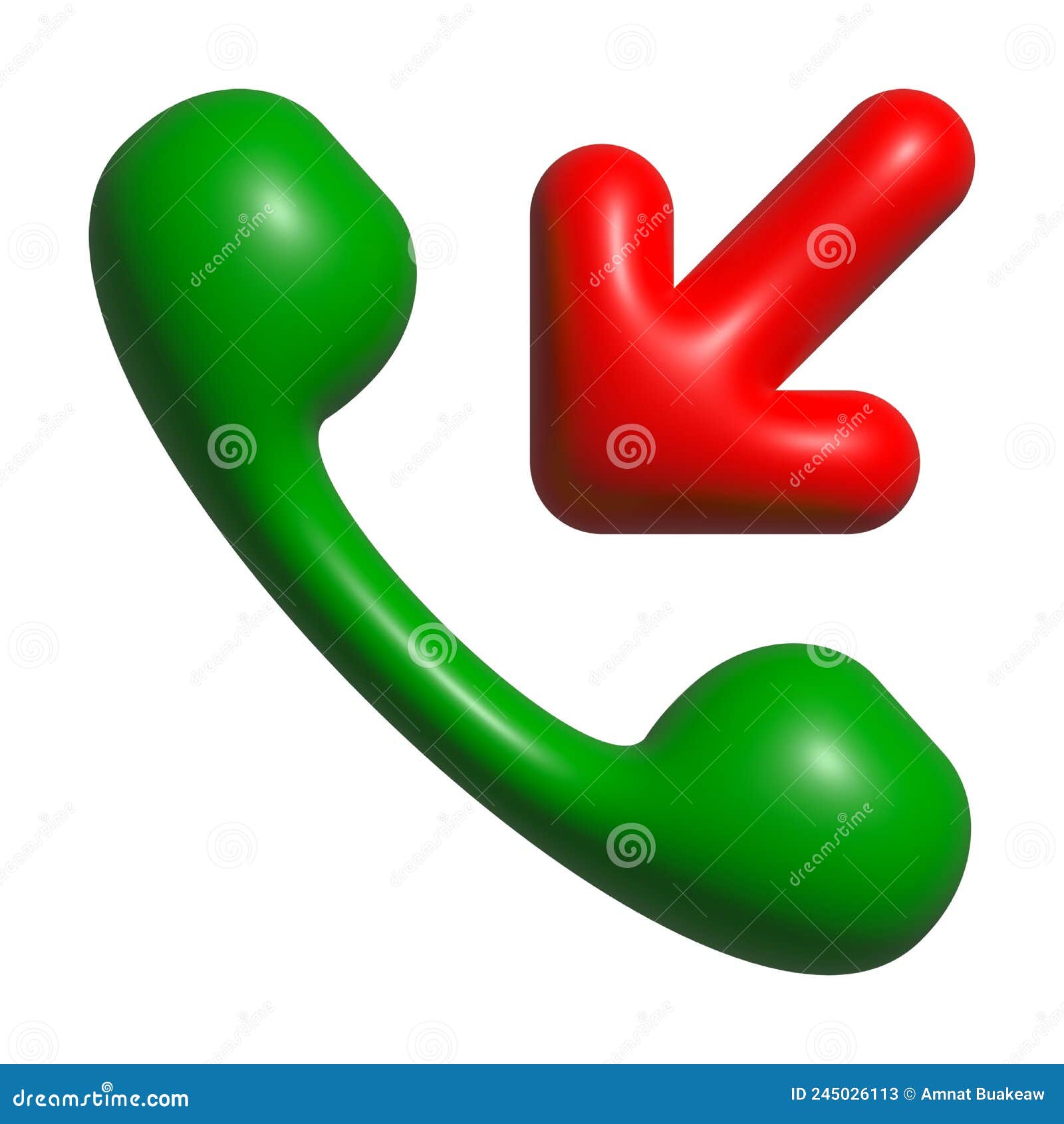 3D Call in for Icon, Buttons Missed Call Stock Illustration ...