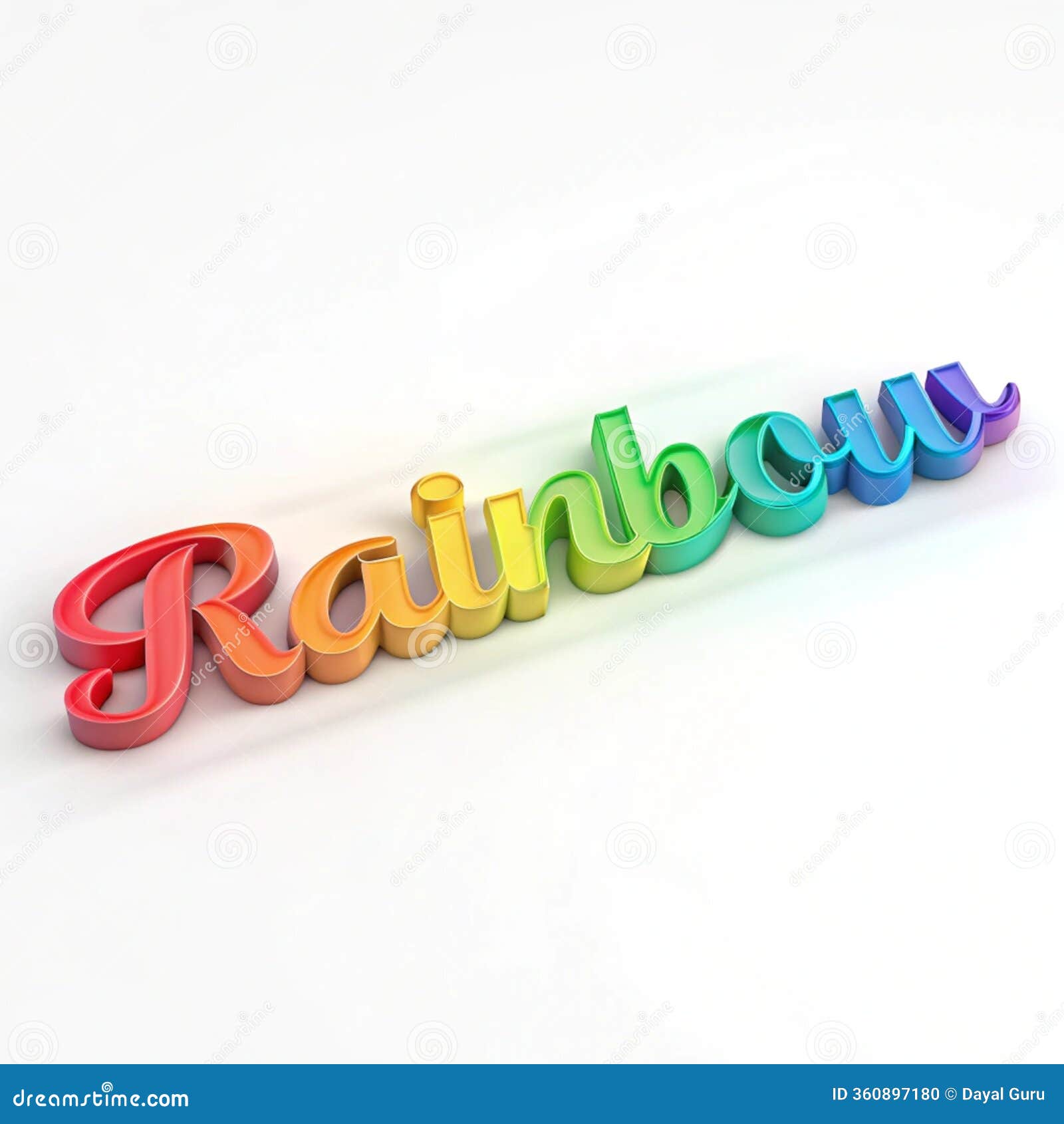 3D Calligraphic Rainbow Color Letter Isolated on Transparent Background ...