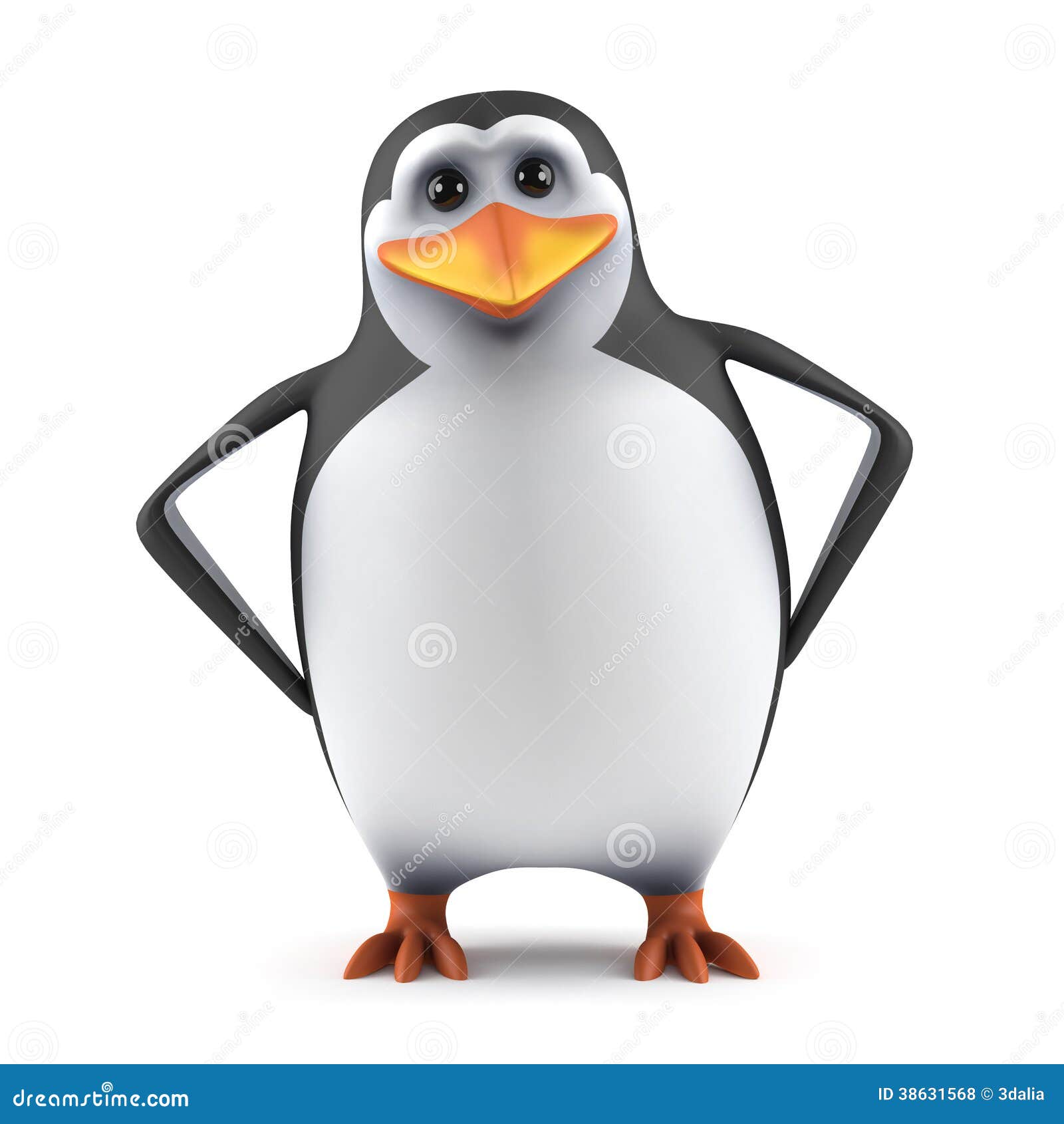 3d Calm penguin stock illustration. Illustration of cute - 38631568