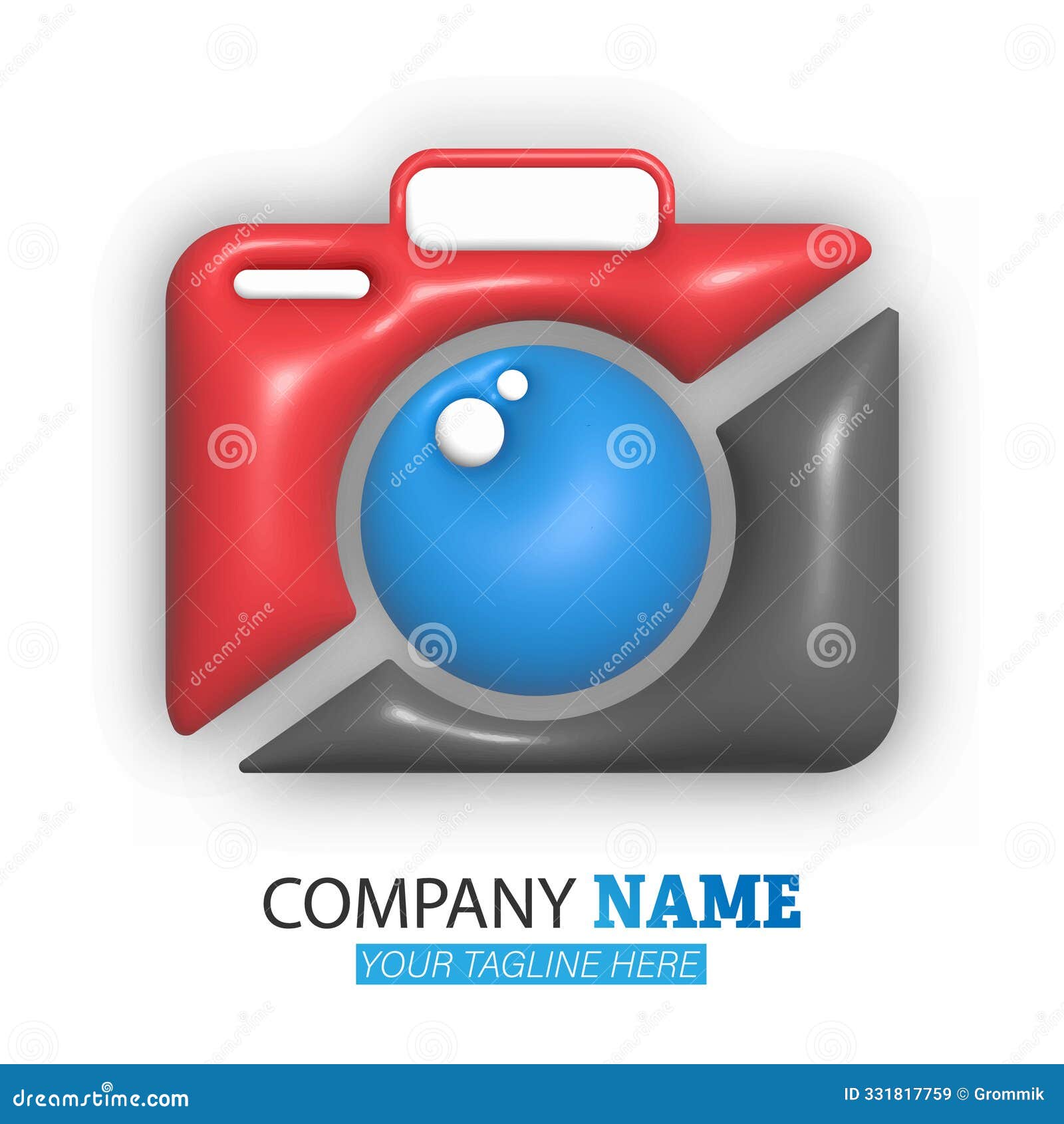 3d Camera Logo. a Template for an Emblem, Sticker, or Brand Stock ...