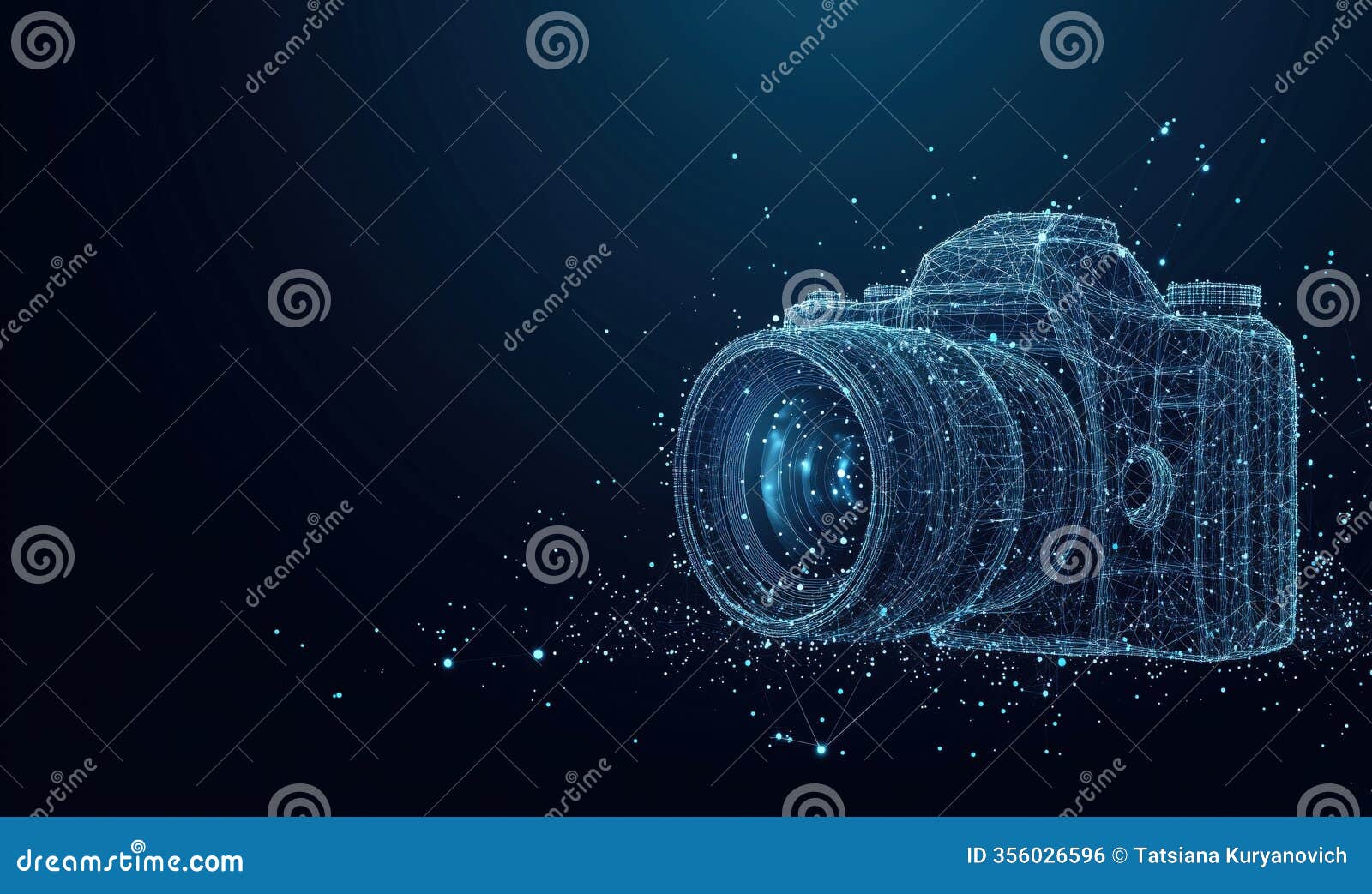 3D Camera Model, Digital Wireframe Design, Technology Concept Stock ...