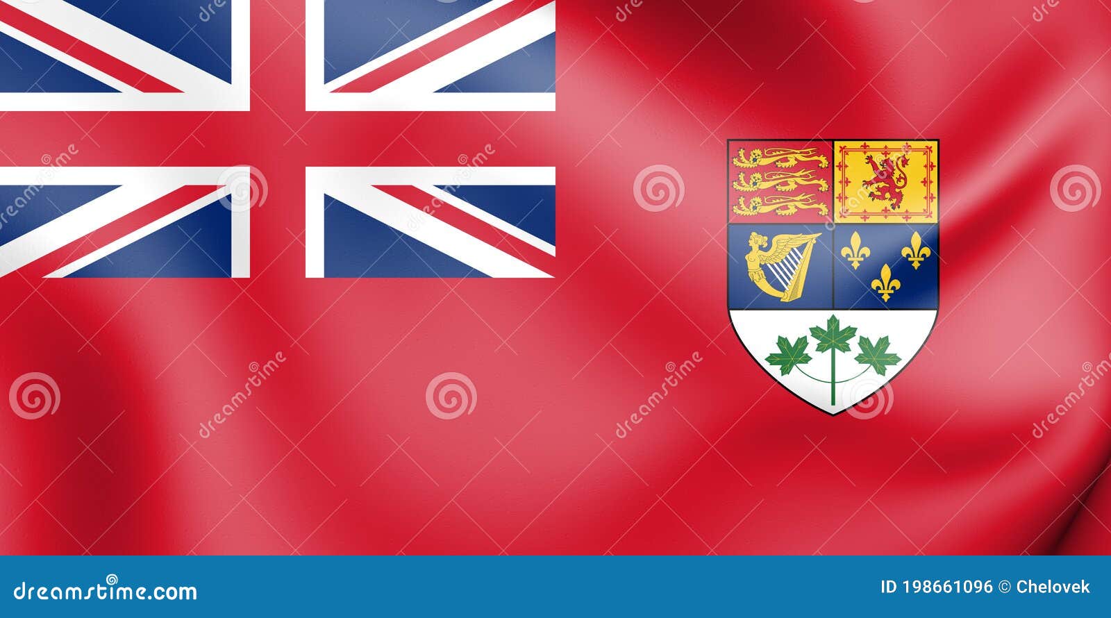 3D Canadian Red Ensign 1921-1957. Stock Illustration - Illustration of ...