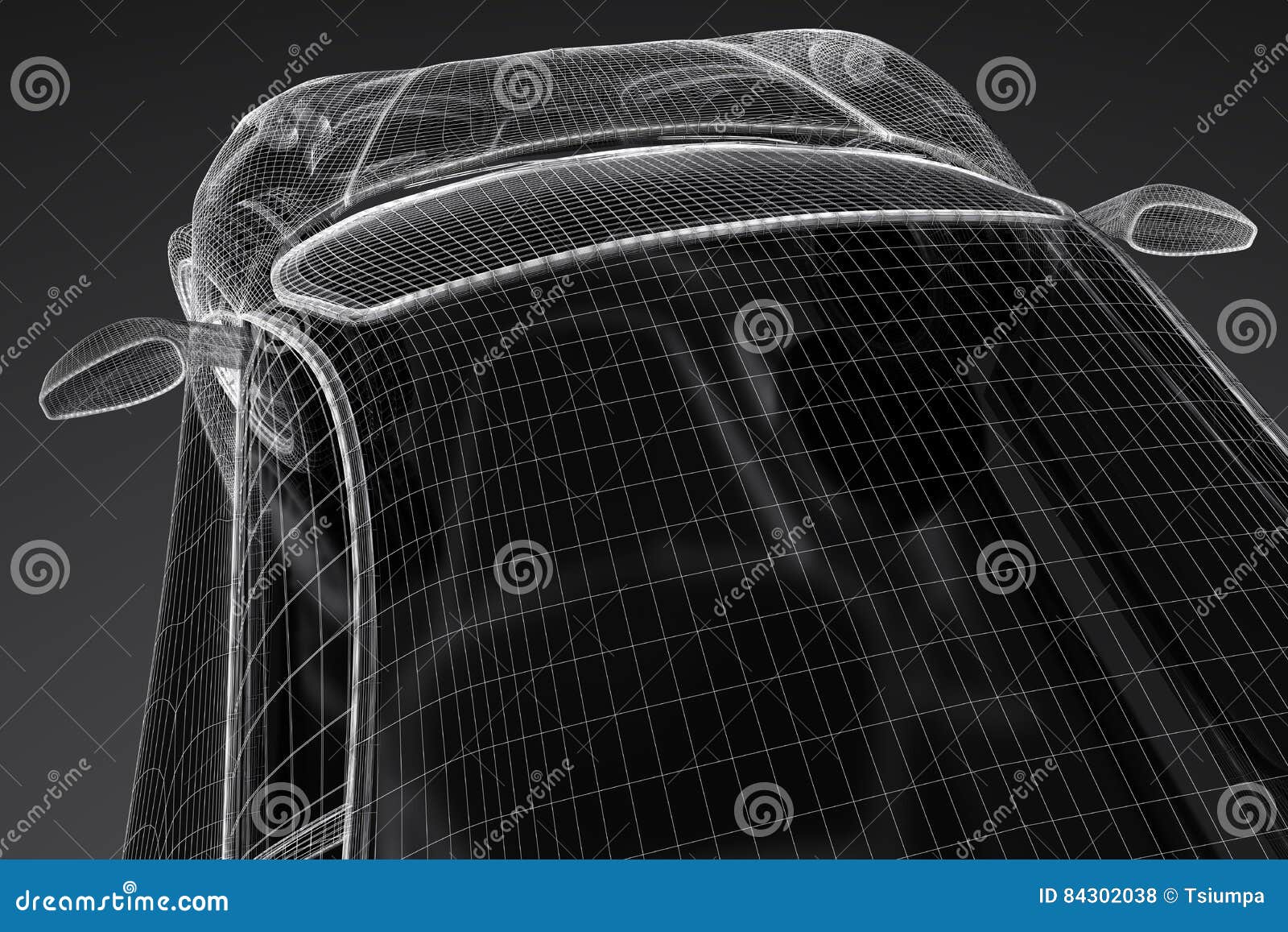 3D car mesh on a black stock illustration. Illustration of sport - 84302038