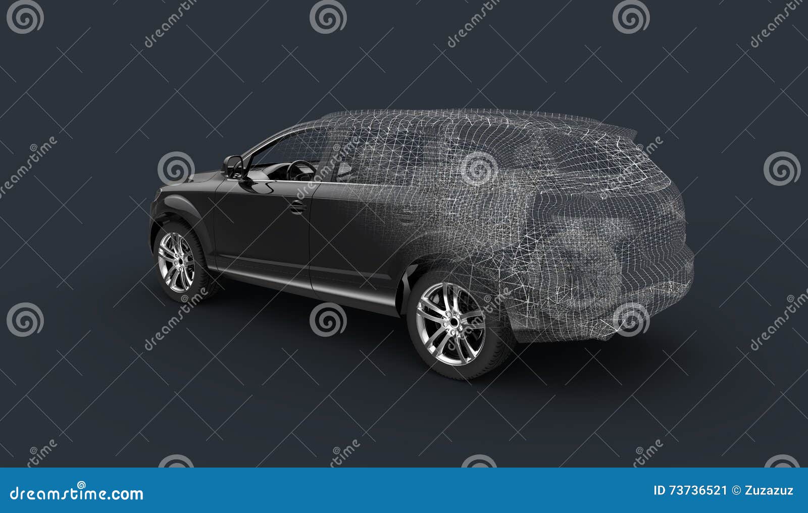 3d car model wireframe stock illustration. Illustration of background ...