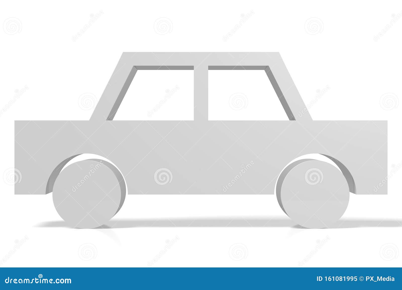 3D Geometrical Car/ Vehicle Shape - Isolated on White Background Stock ...