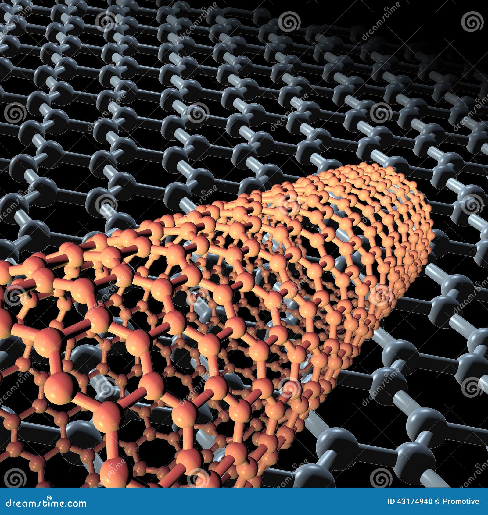 3d Carbon Nanotubes on Dark Background Stock Illustration ...