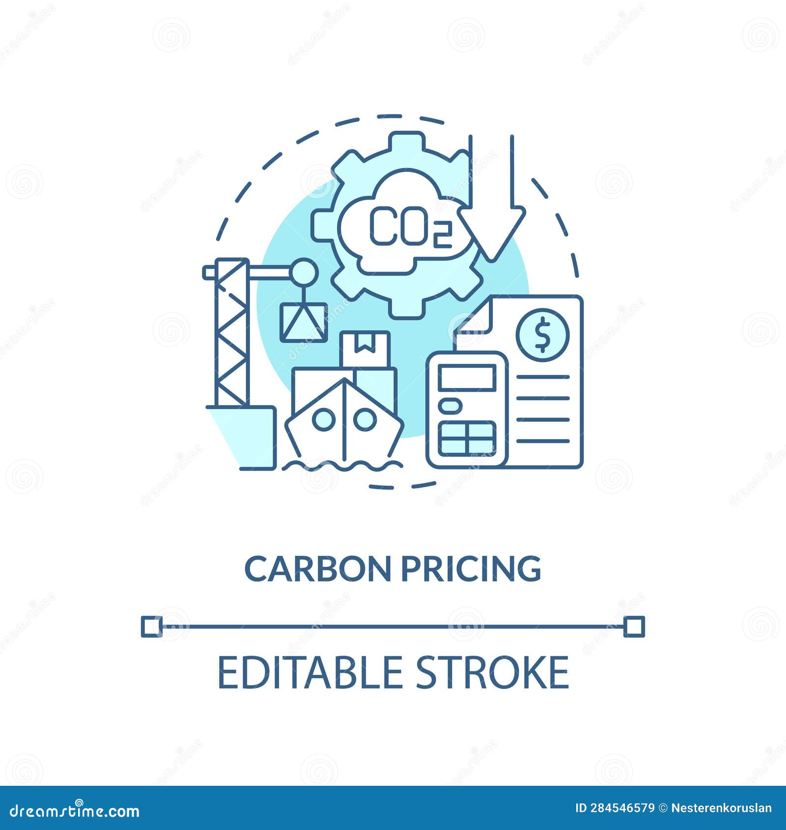 2D Carbon Pricing Concept Icon Stock Vector - Illustration of linear ...
