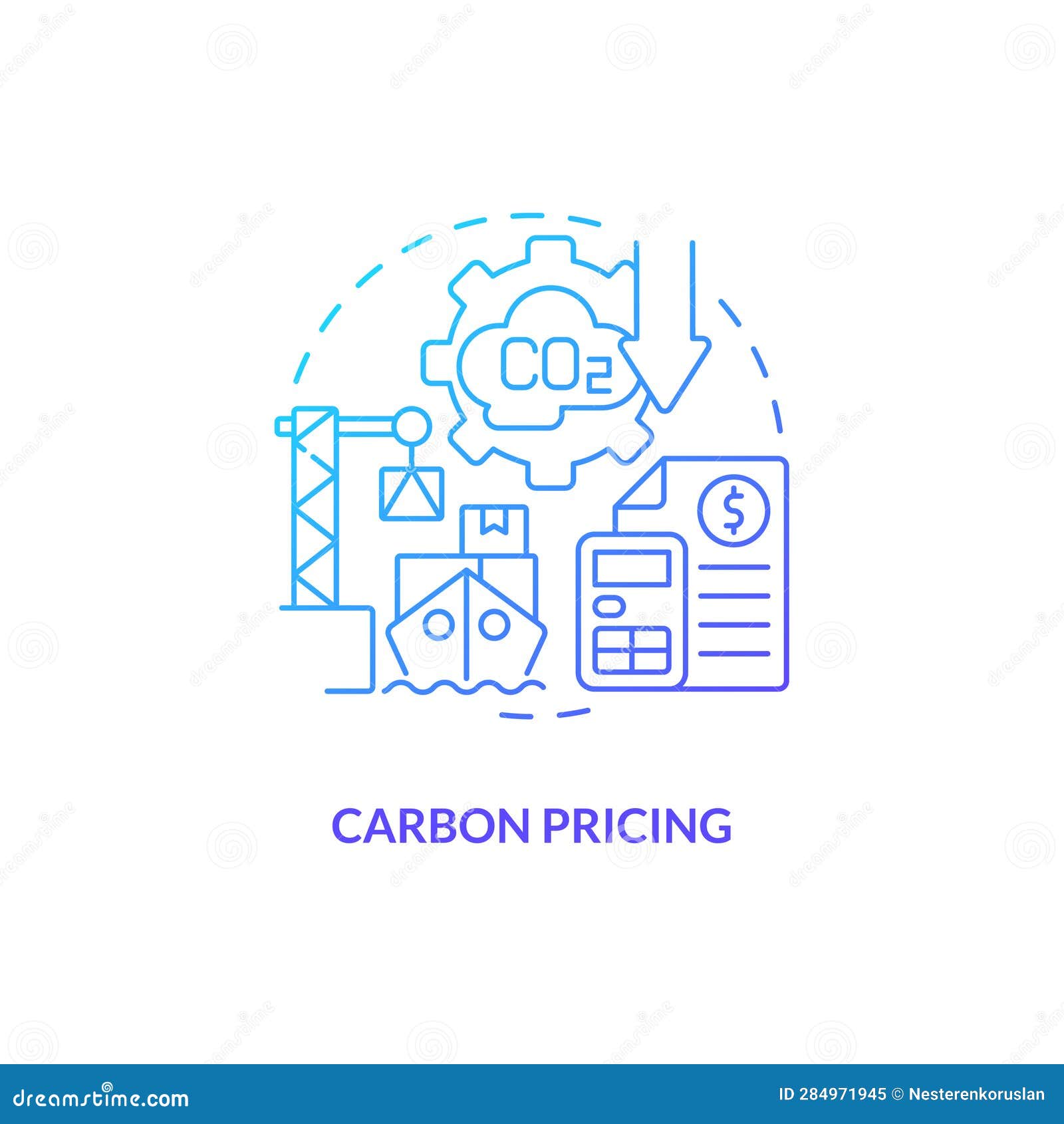 2D Carbon Pricing Concept Icon Stock Vector - Illustration of outline ...