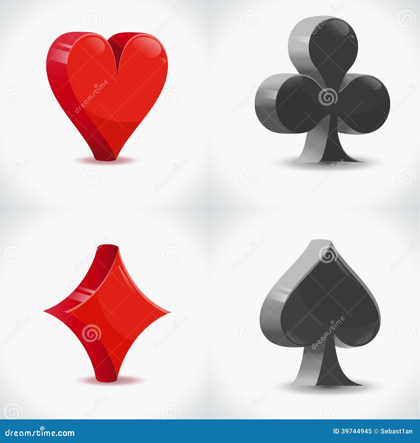 3D Card Symbols stock vector. Illustration of gambling - 39744945