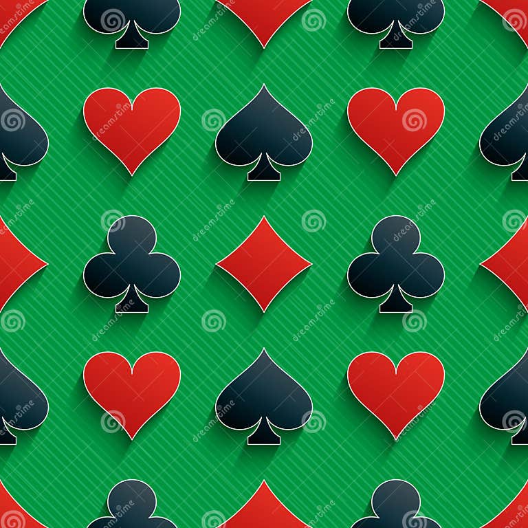 3d Card Symbols Seamless Background. Stock Vector - Illustration of ...