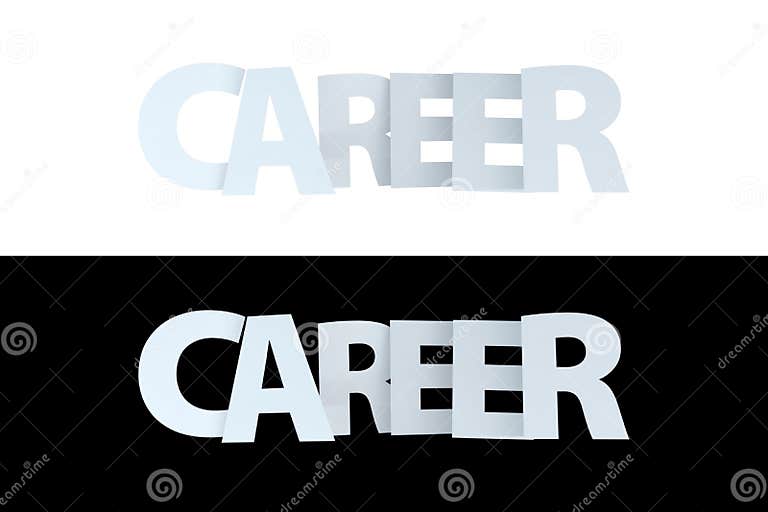 3D Career Text on White and Black Version Stock Illustration ...