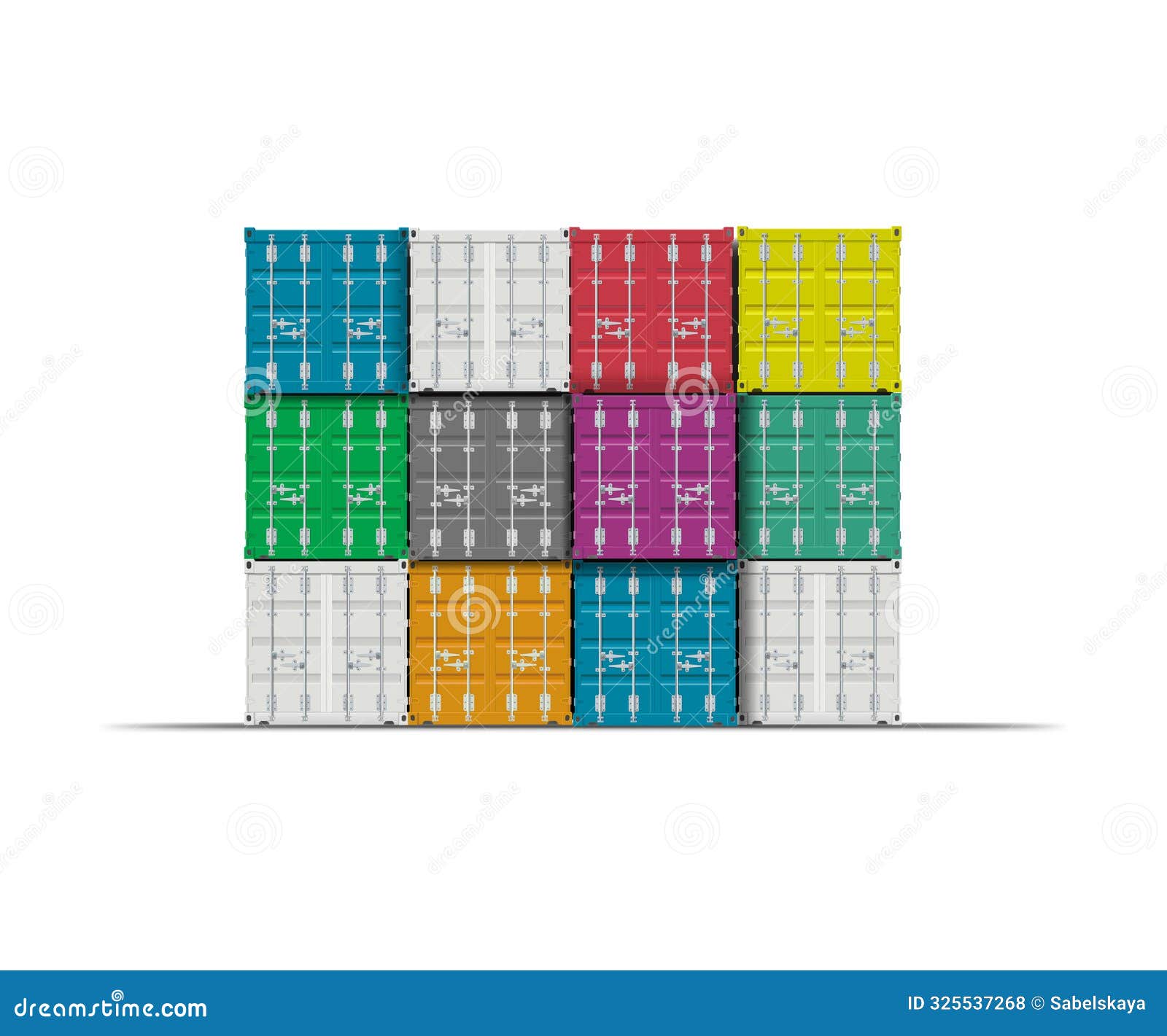 Collection of 3d Containers Standing on Top of Each Other for ...