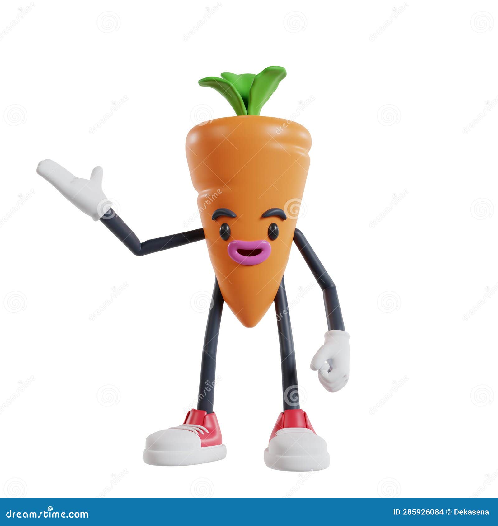3d Carrot Character Presenting with Right Hand Stock Photo ...