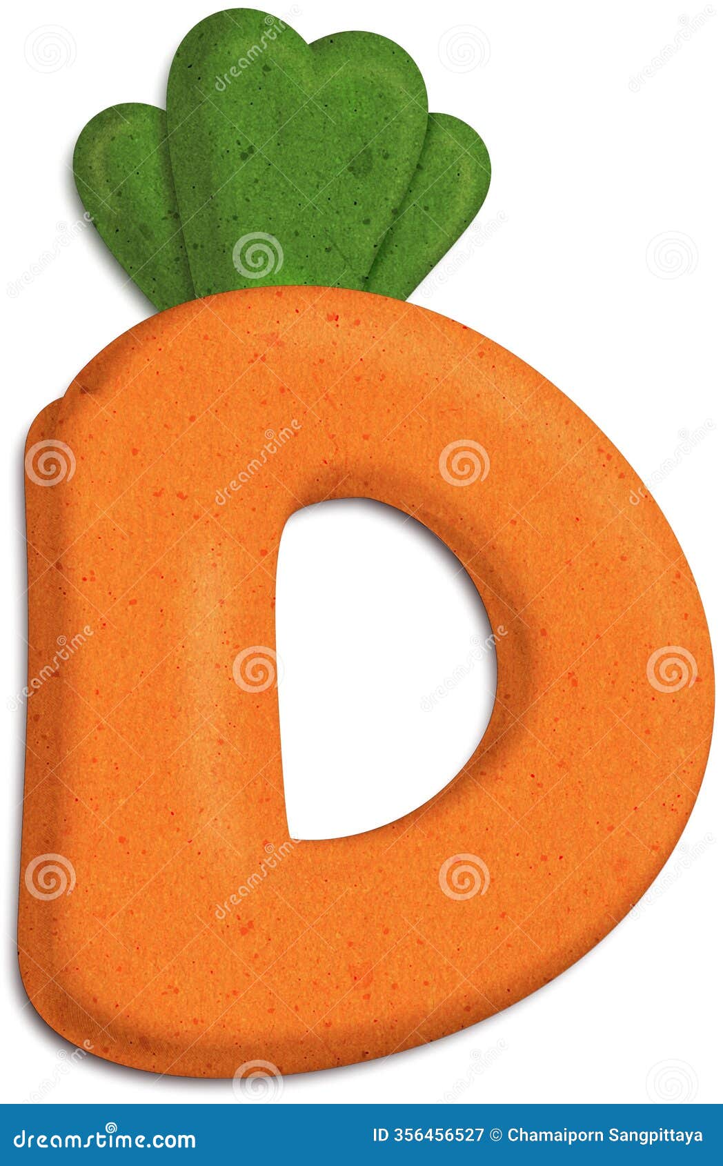 3D Carrot Letter D Font Colorful Letter Stock Illustration ...