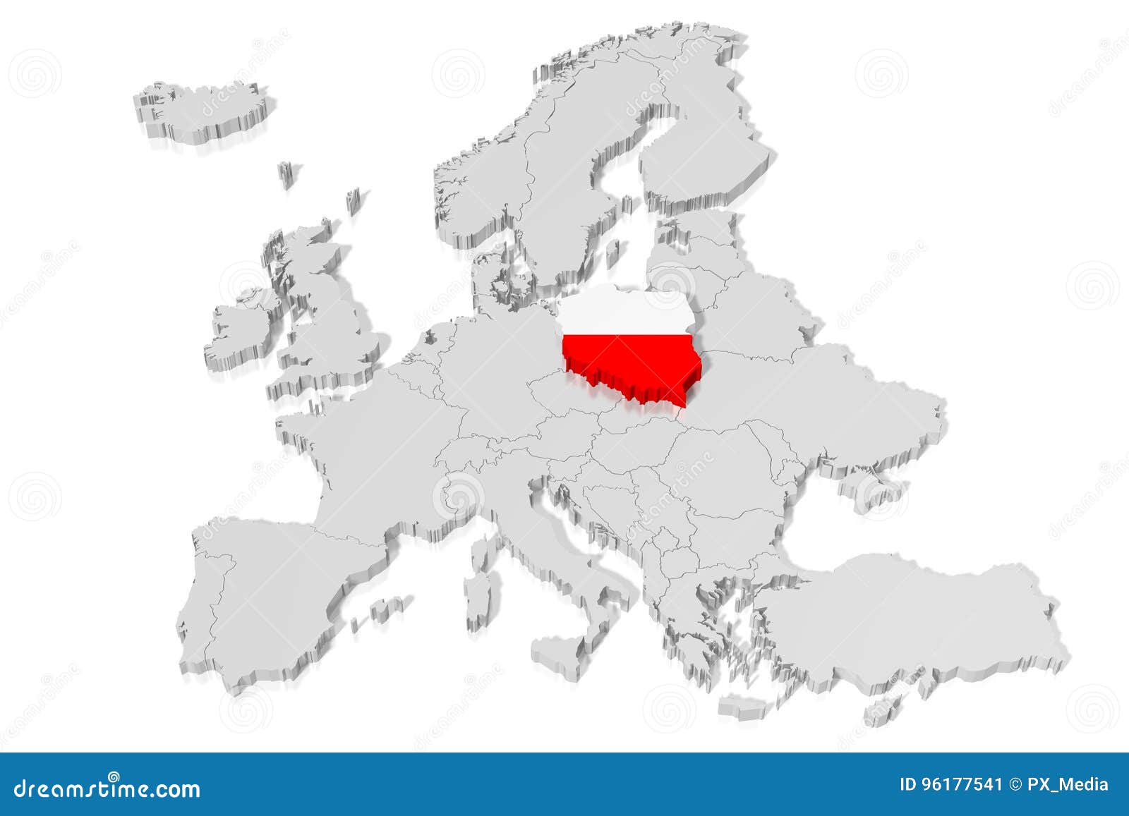 3D Carte, Drapeau - Pologne Illustration Stock - Illustration du pays ...