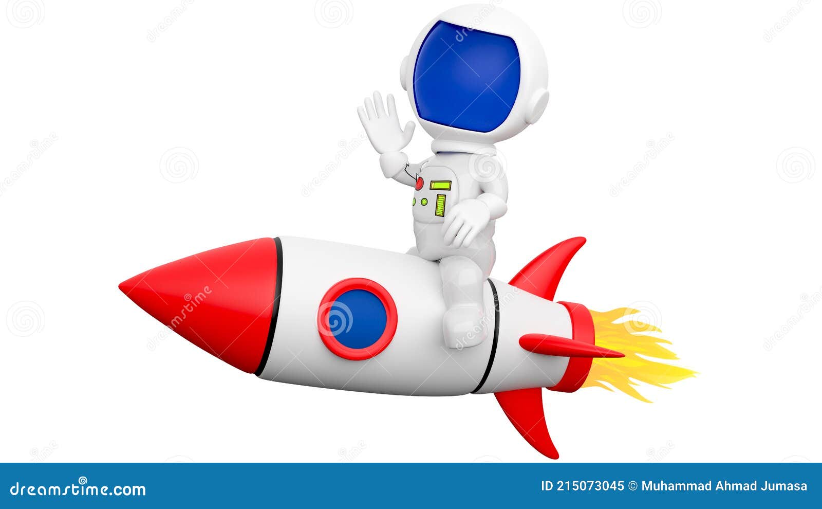 Astronaut Boy Riding Red Rocket Ship, Outer Space Background Vector ...