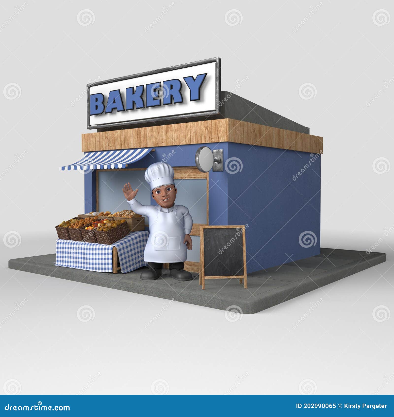 3D Cartoon Baker Character stock illustration. Illustration of chef ...