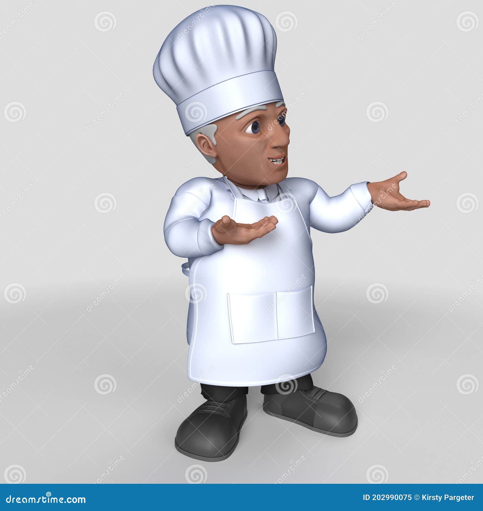 3D Cartoon Baker Character stock illustration. Illustration of cakes ...