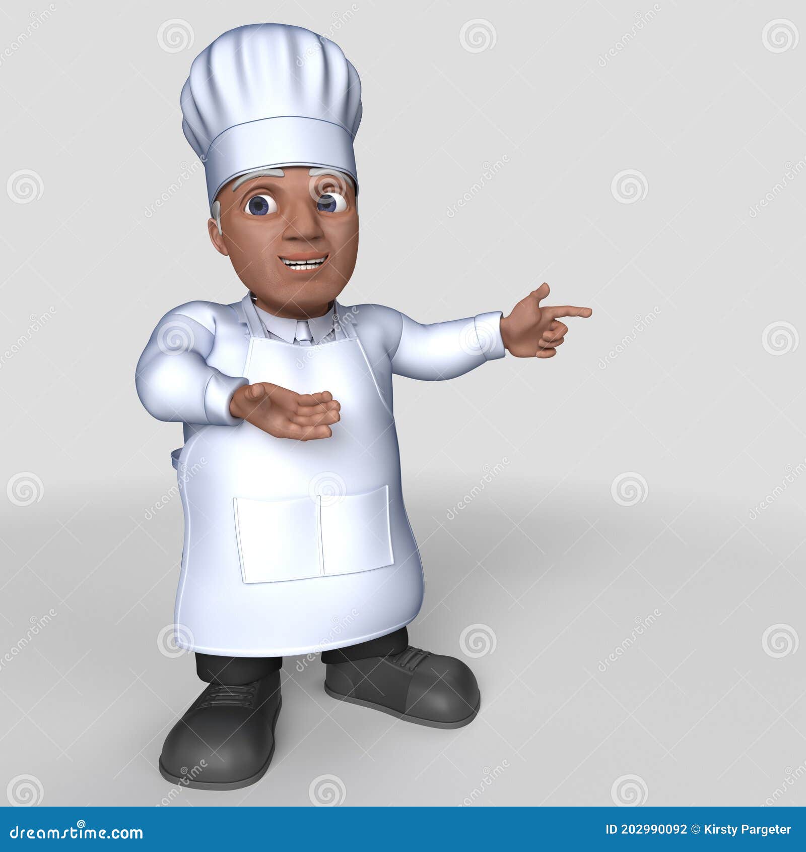 3D Cartoon Baker Character stock illustration. Illustration of render ...