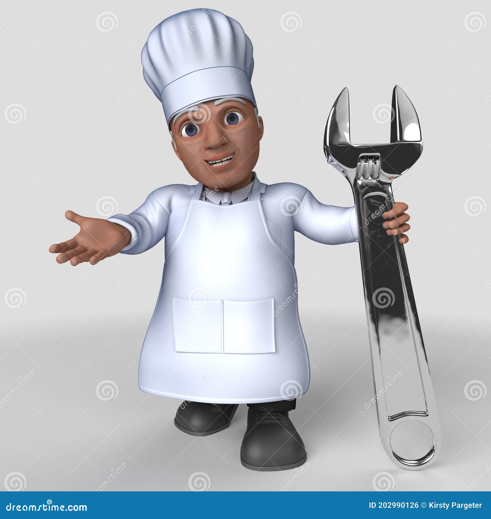 3D Cartoon Baker Character stock illustration. Illustration of ...